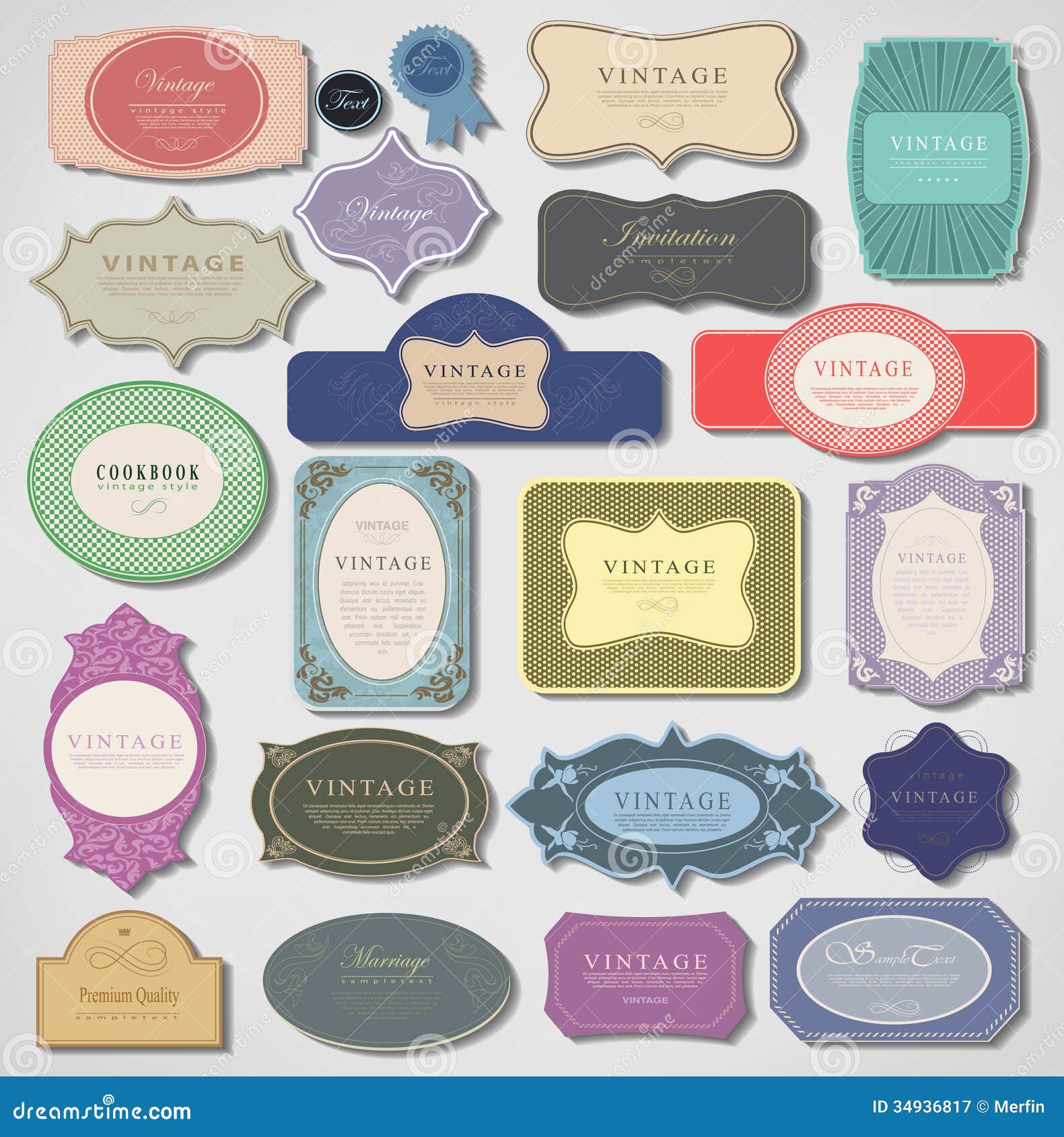Set of Retro Vintage Labels. Vector Illustration Stock Vector ...