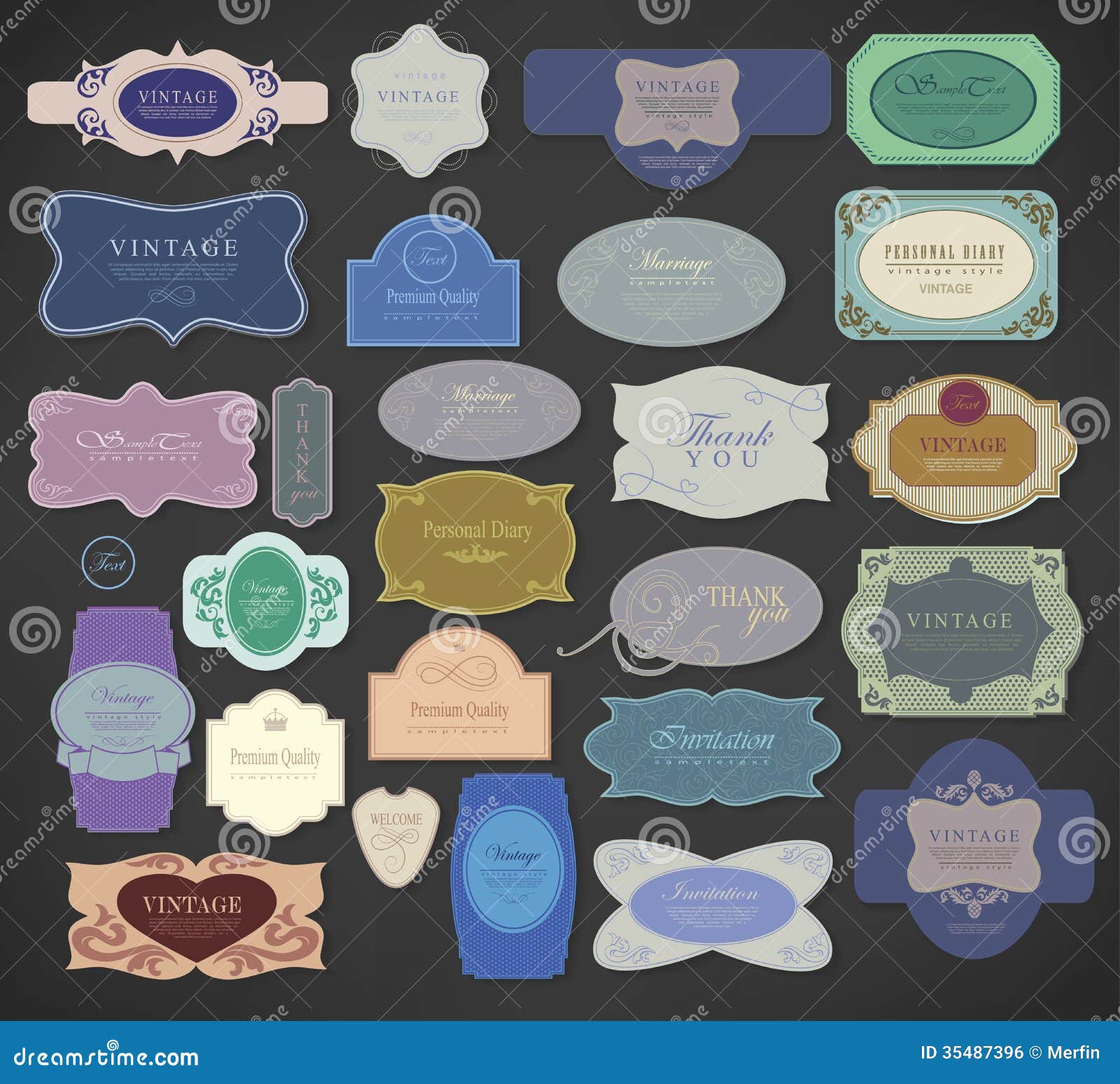 Set of Retro Vintage Labels. Vector Illustration Stock Vector ...