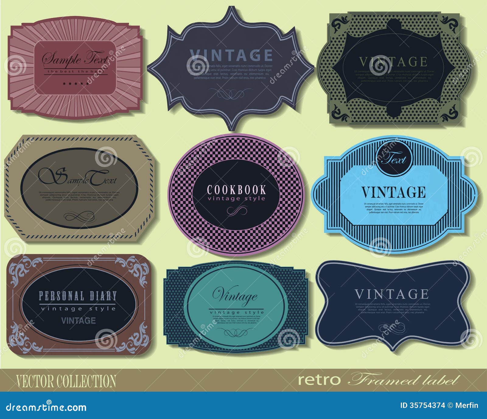 Set of Retro Vintage Labels. Vector Illustration Stock Vector ...