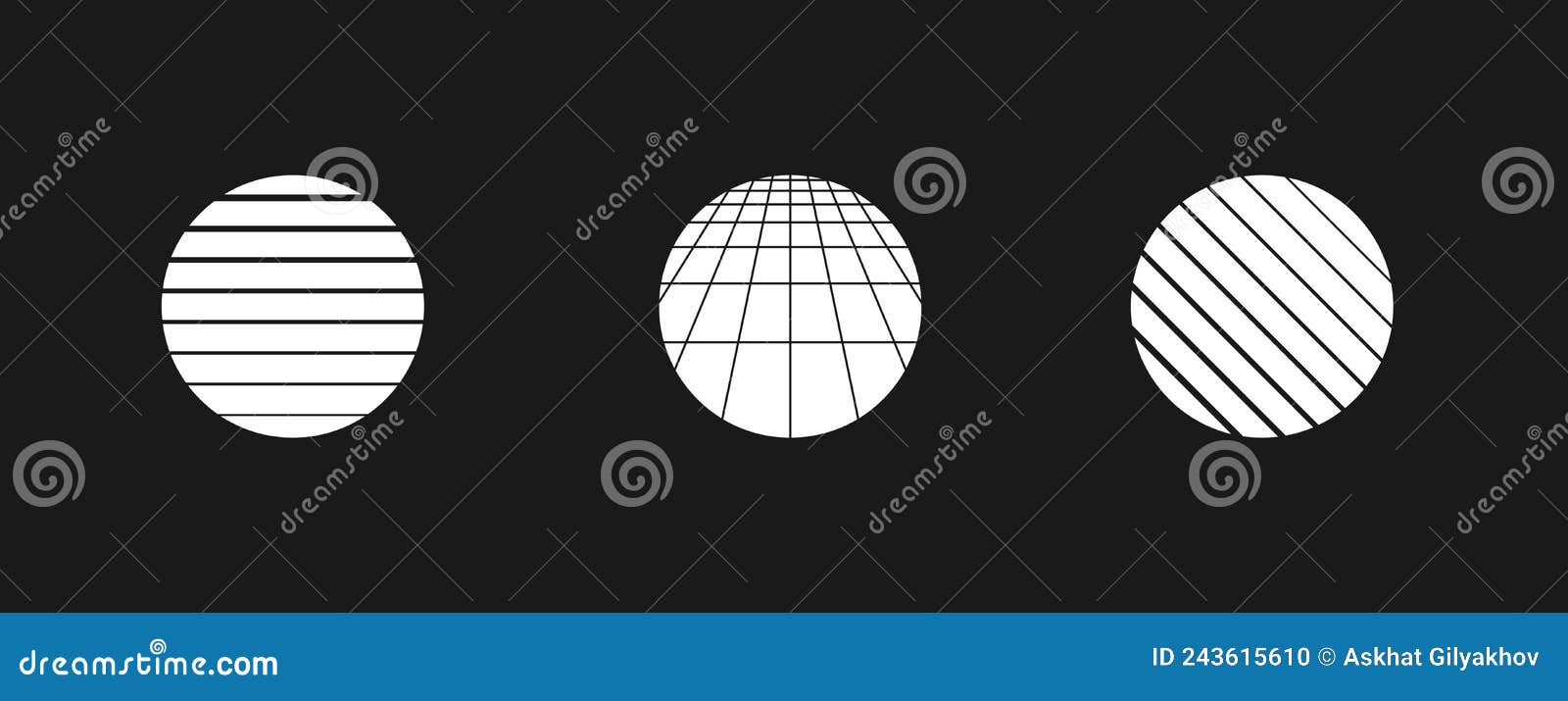 Set of Retrowave Design Elements, Sunsets. Sun with Stripes and ...