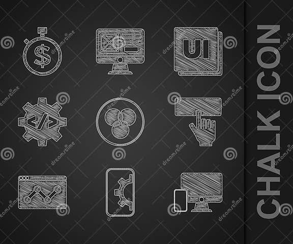 Set RGB and CMYK Color Mixing, Web Development, Monitor Mobile, Keyboard, Website Statistic ...