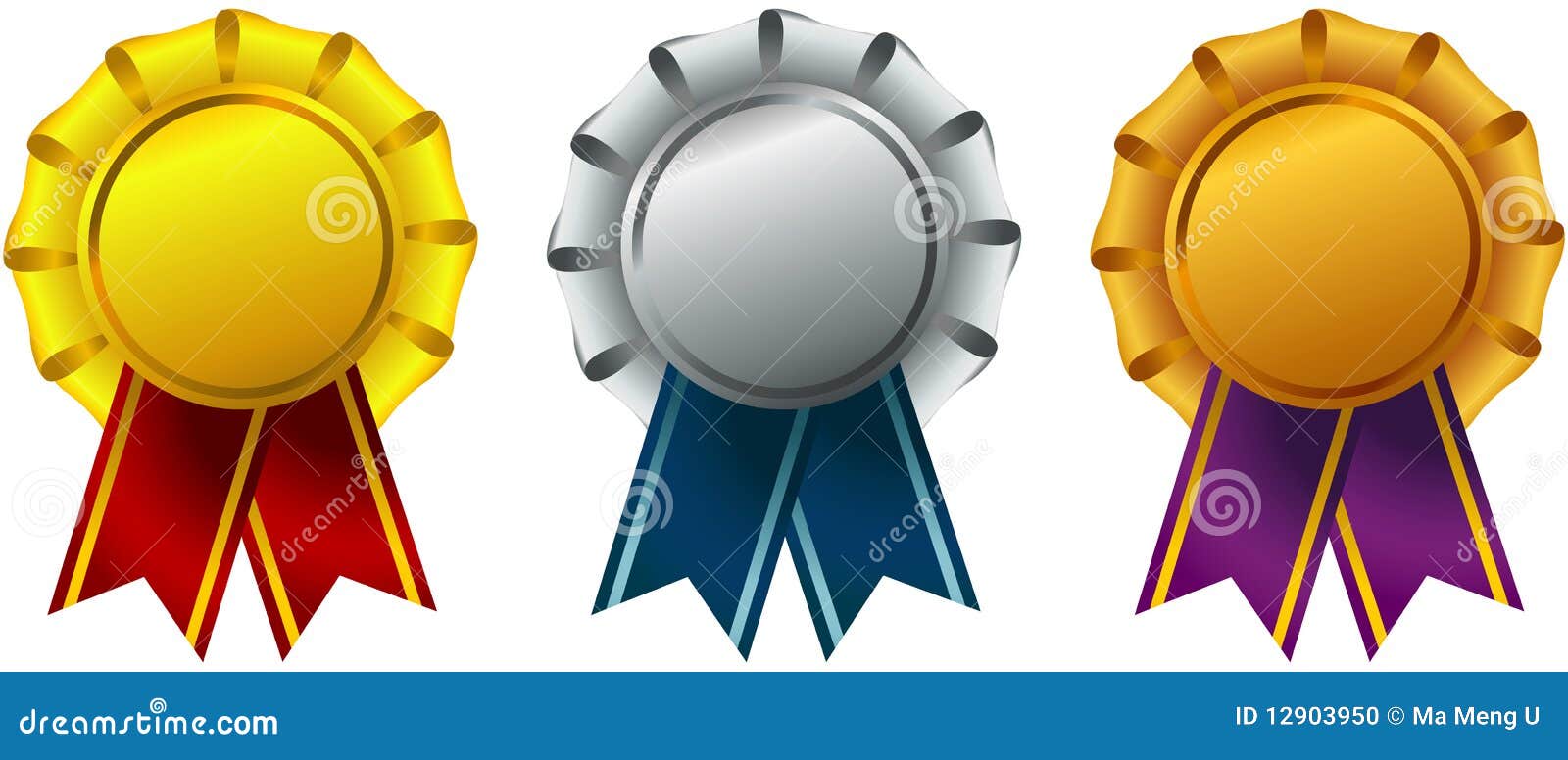 Set of Ribbon Awards stock vector. Illustration of silk - 12903950