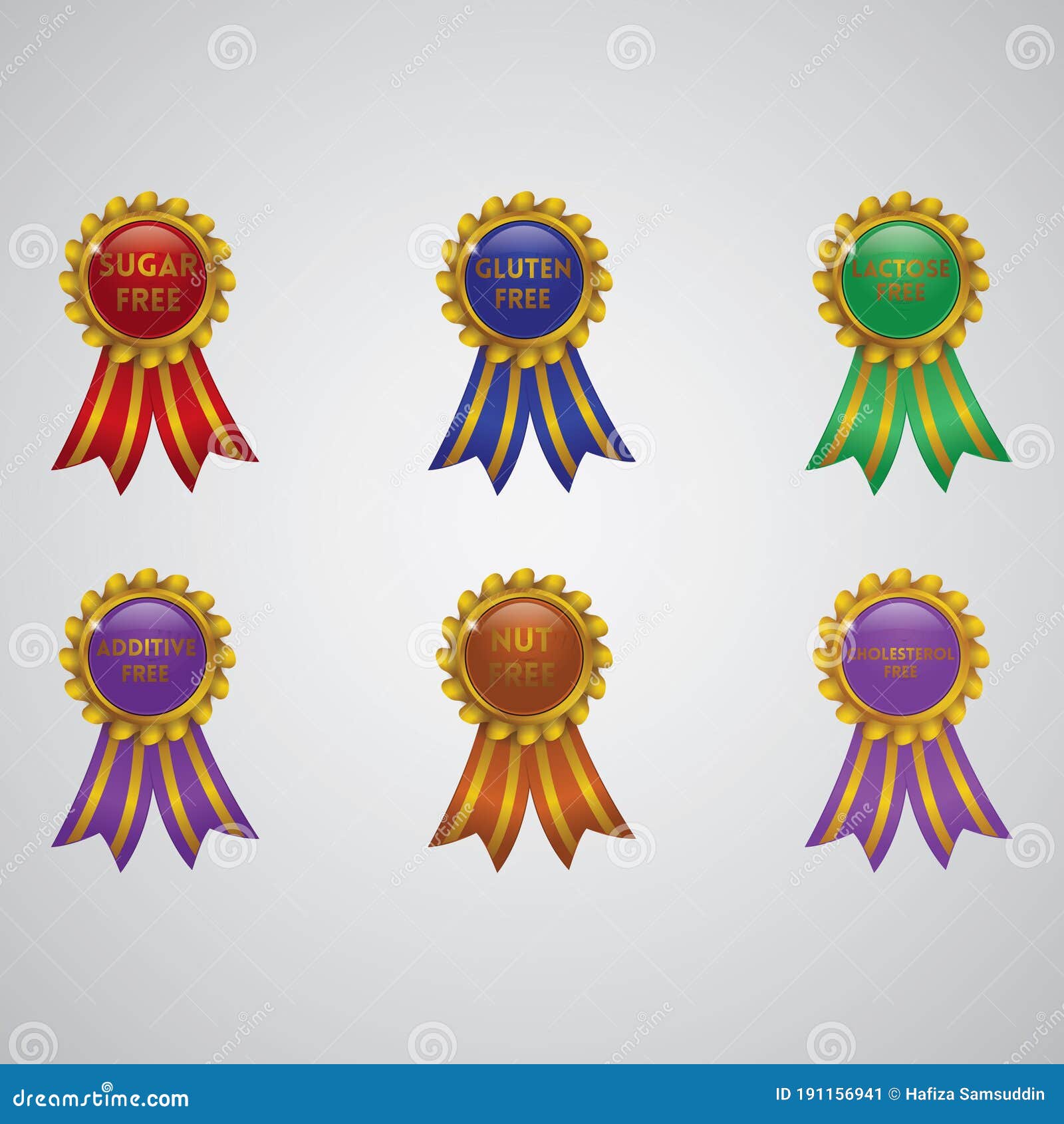 Set of Ribbon Badges. Vector Illustration Decorative Design Stock ...