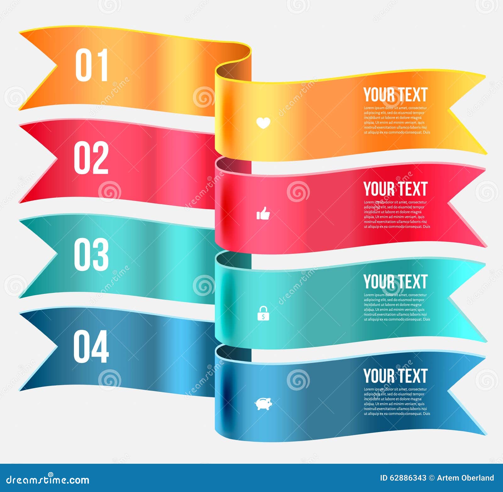 Set of Ribbon Banners stock vector. Illustration of creative - 62886343