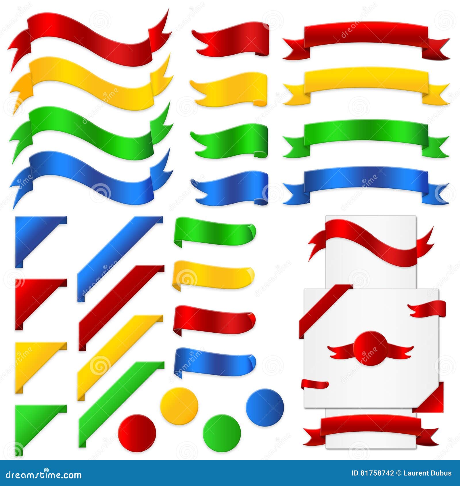 Set ribbon collection stock illustration. Illustration of design - 81758742