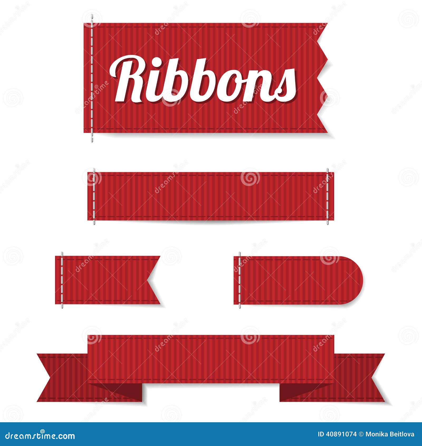 Set of ribbon labels stock vector. Illustration of stitch - 40891074