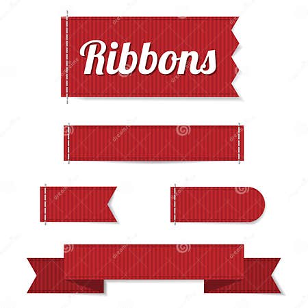 Set of ribbon labels stock vector. Illustration of stitch - 40891074