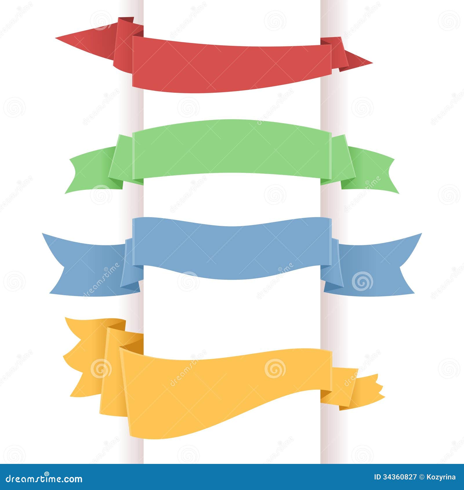 Set of ribbon tag labels stock vector. Illustration of bended - 34360827