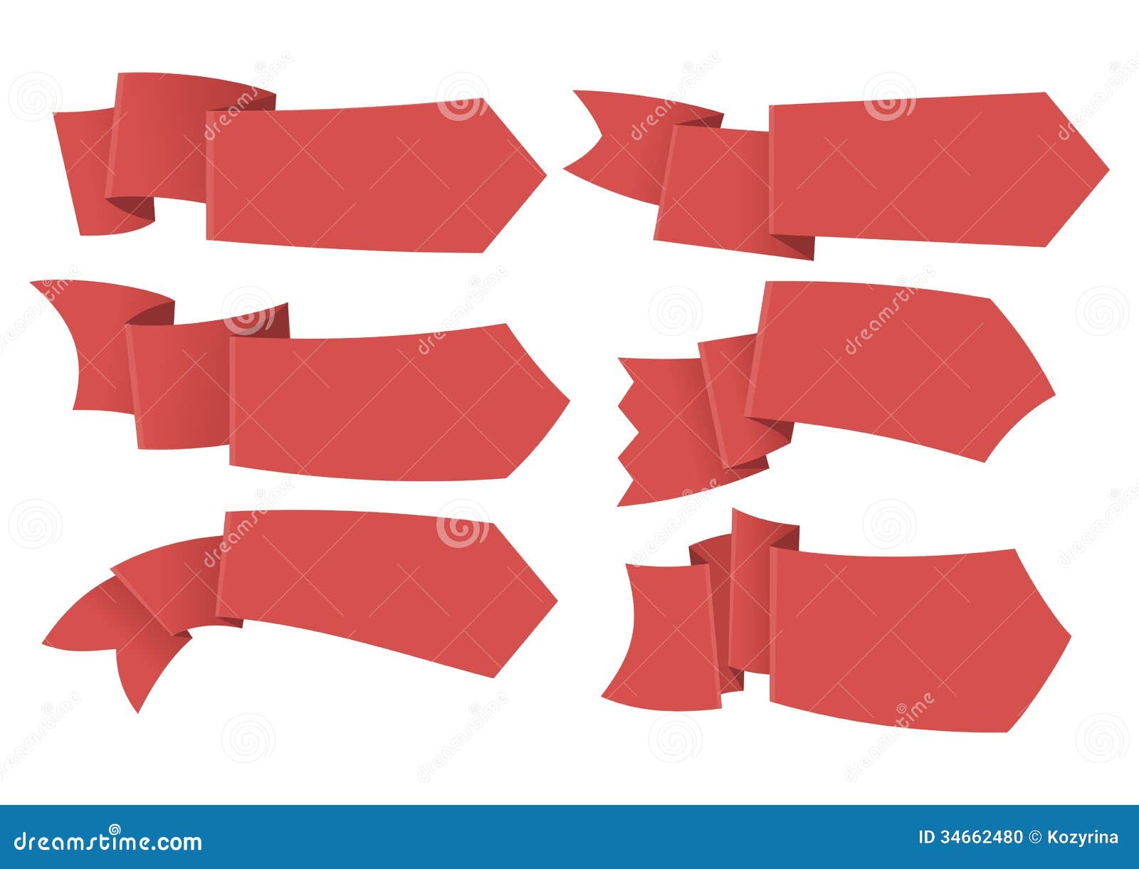 Set of ribbon tag labels stock vector. Illustration of number - 34662480