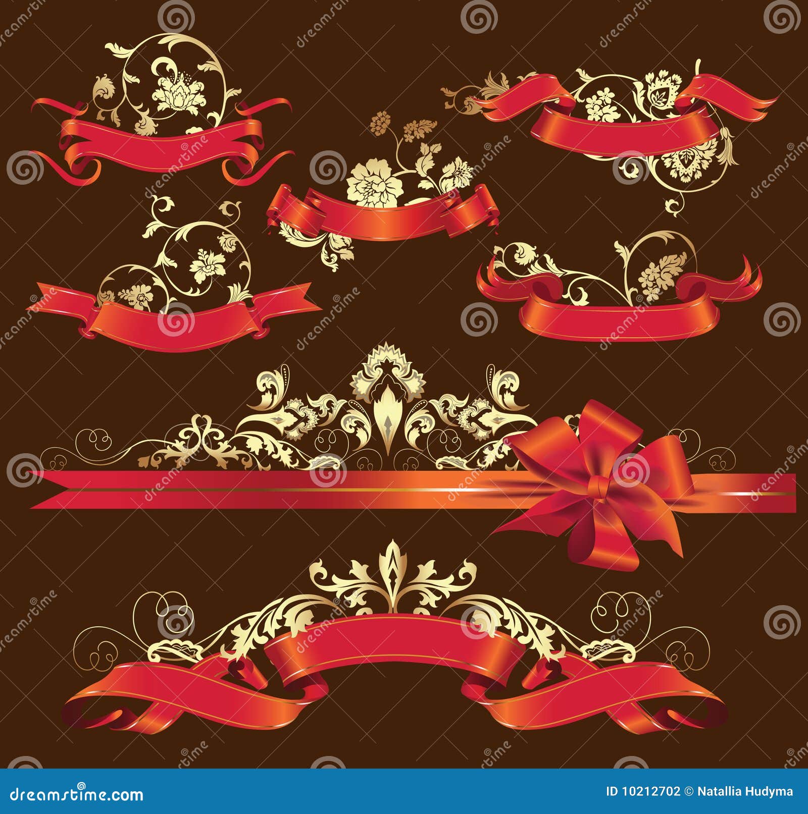 Set of Ribbons. stock vector. Illustration of ribbon - 10212702