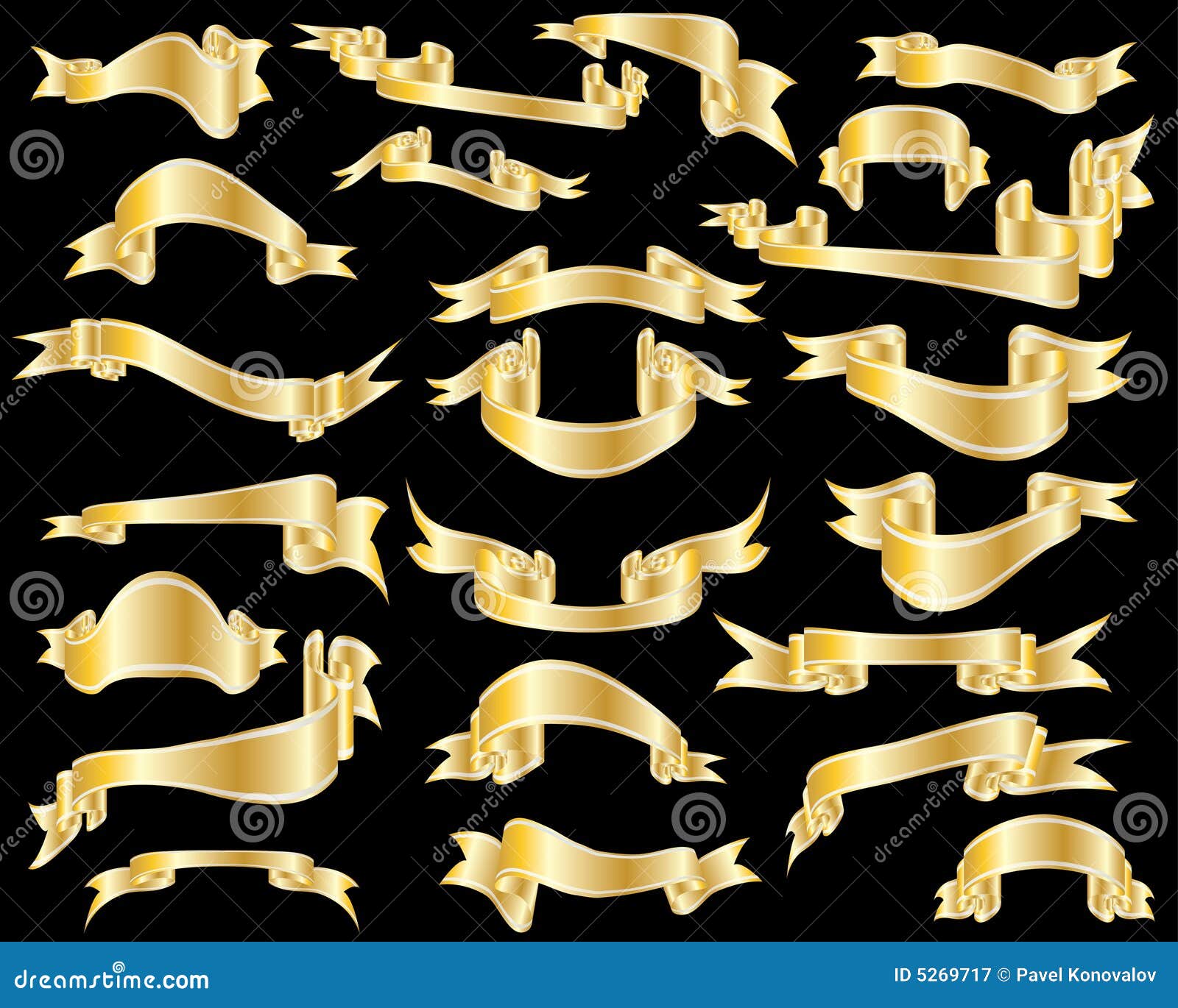 Set of ribbons stock vector. Illustration of decorations - 5269717