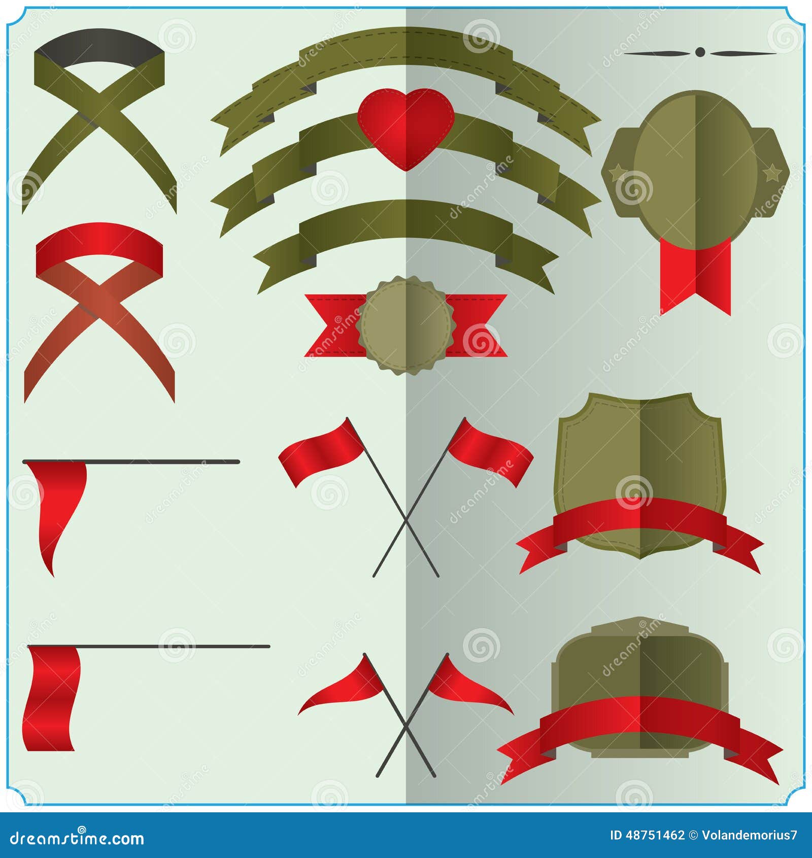 Set of ribbons and badges stock vector. Illustration of scroll - 48751462