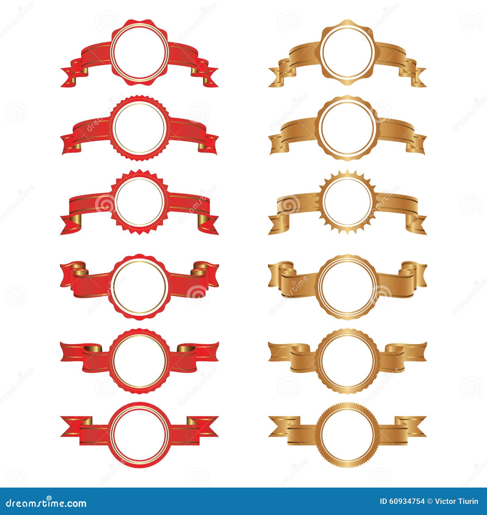 Set of Ribbons with Blank Labels. Stock Vector - Illustration of design ...