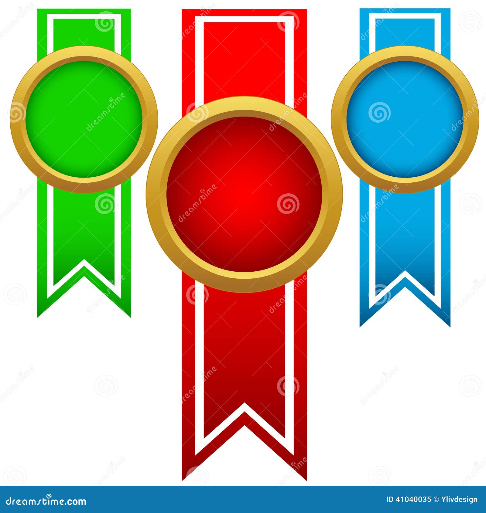 Set of ribbons stock vector. Illustration of ribbon, gold - 41040035