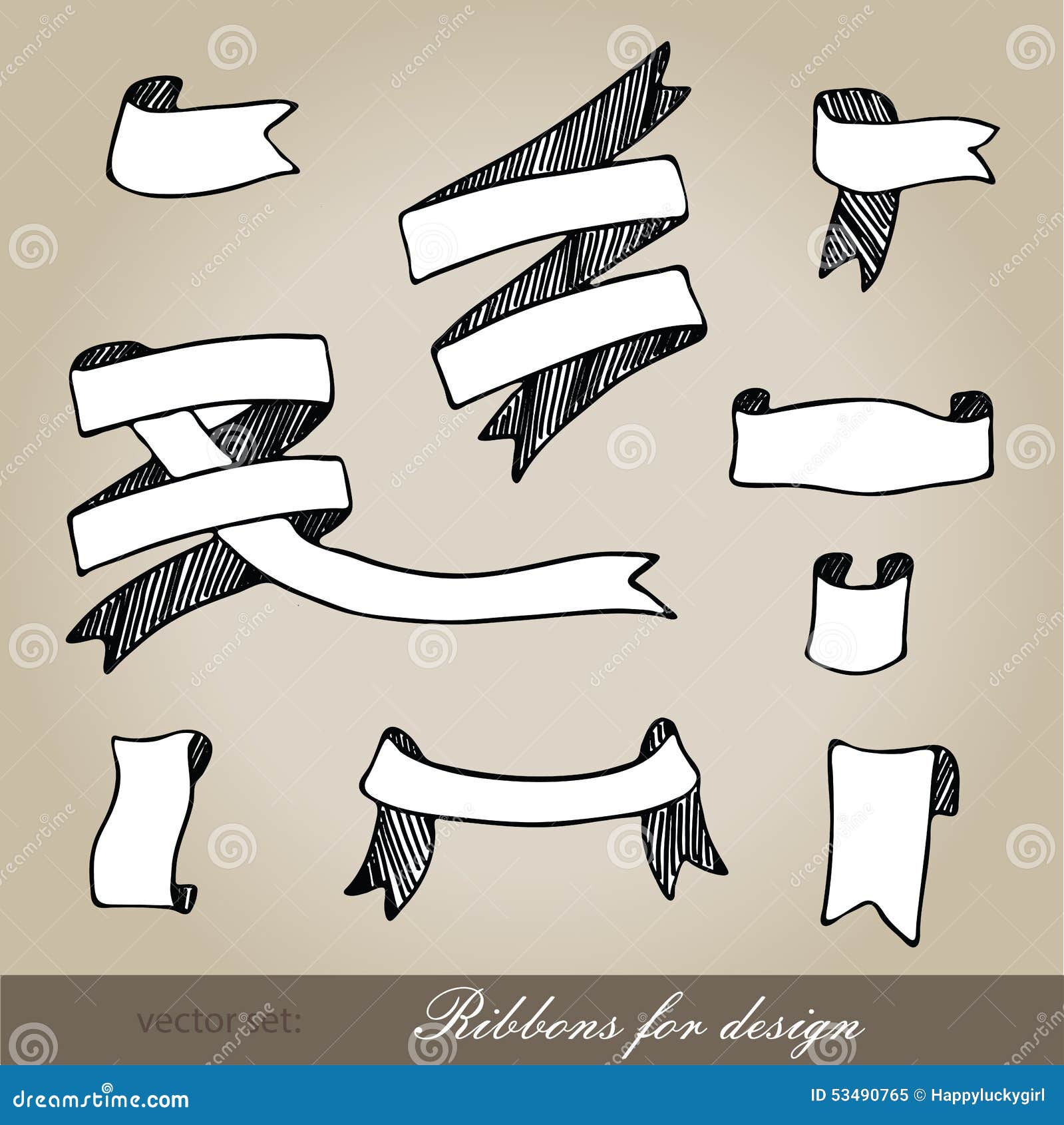 Set of ribbons for design stock vector. Illustration of obsolete - 53490765