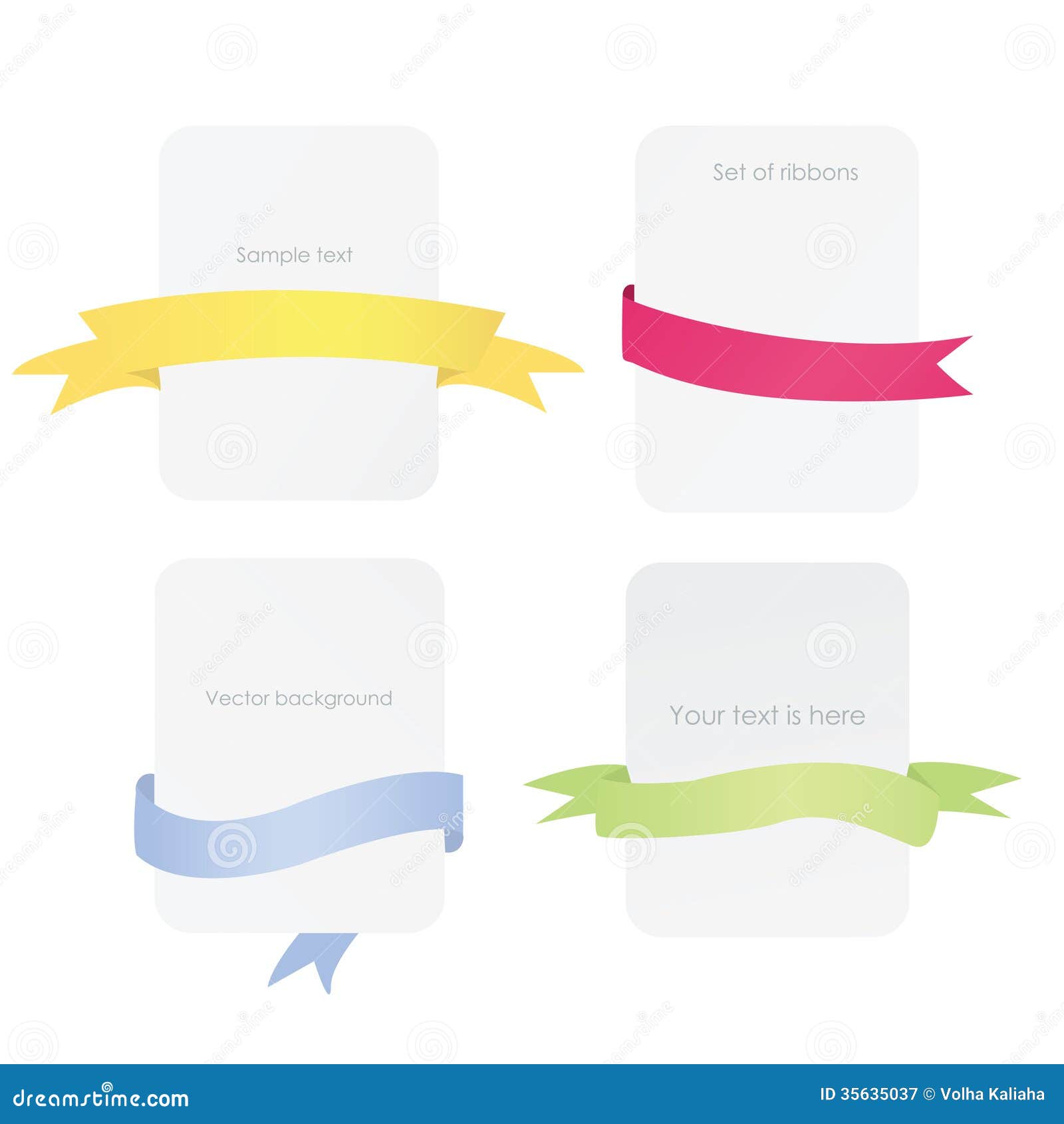 Set of ribbons with frames stock vector. Illustration of blue - 35635037