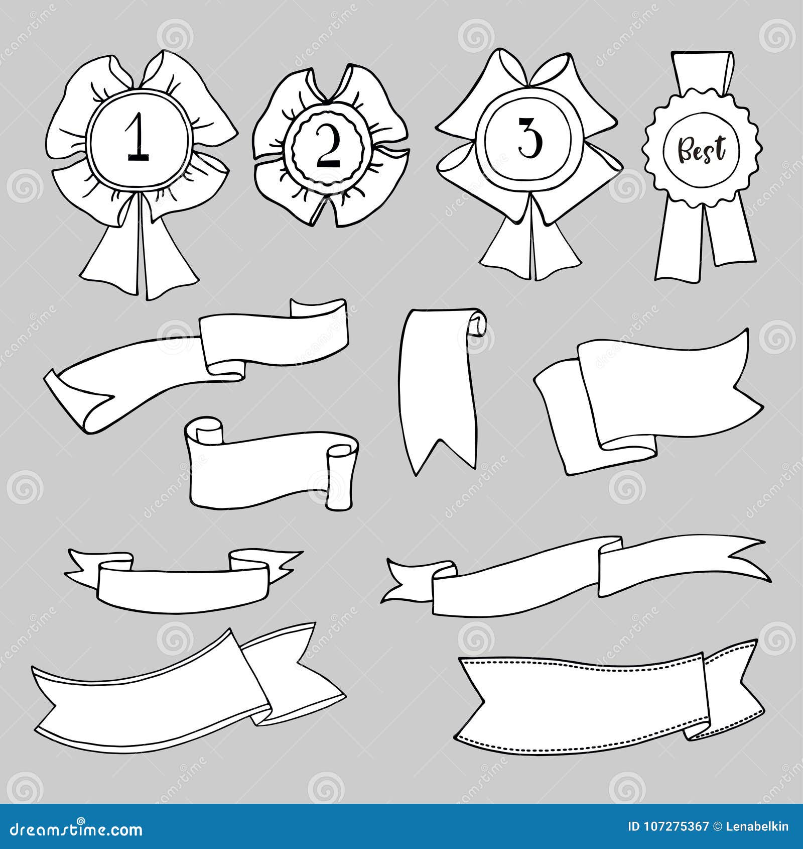 Set of ribbons stock vector. Illustration of reward - 107275367