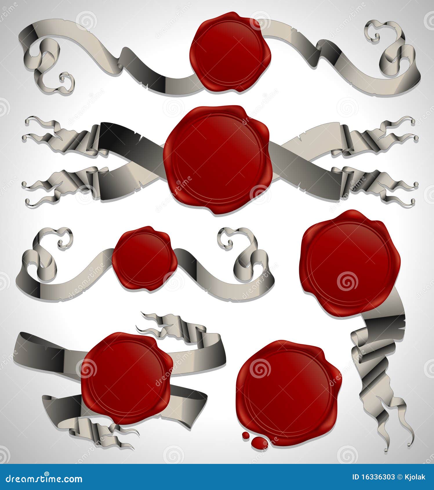 Set of Ribbons with Heraldic Seales Stock Vector - Illustration of ...