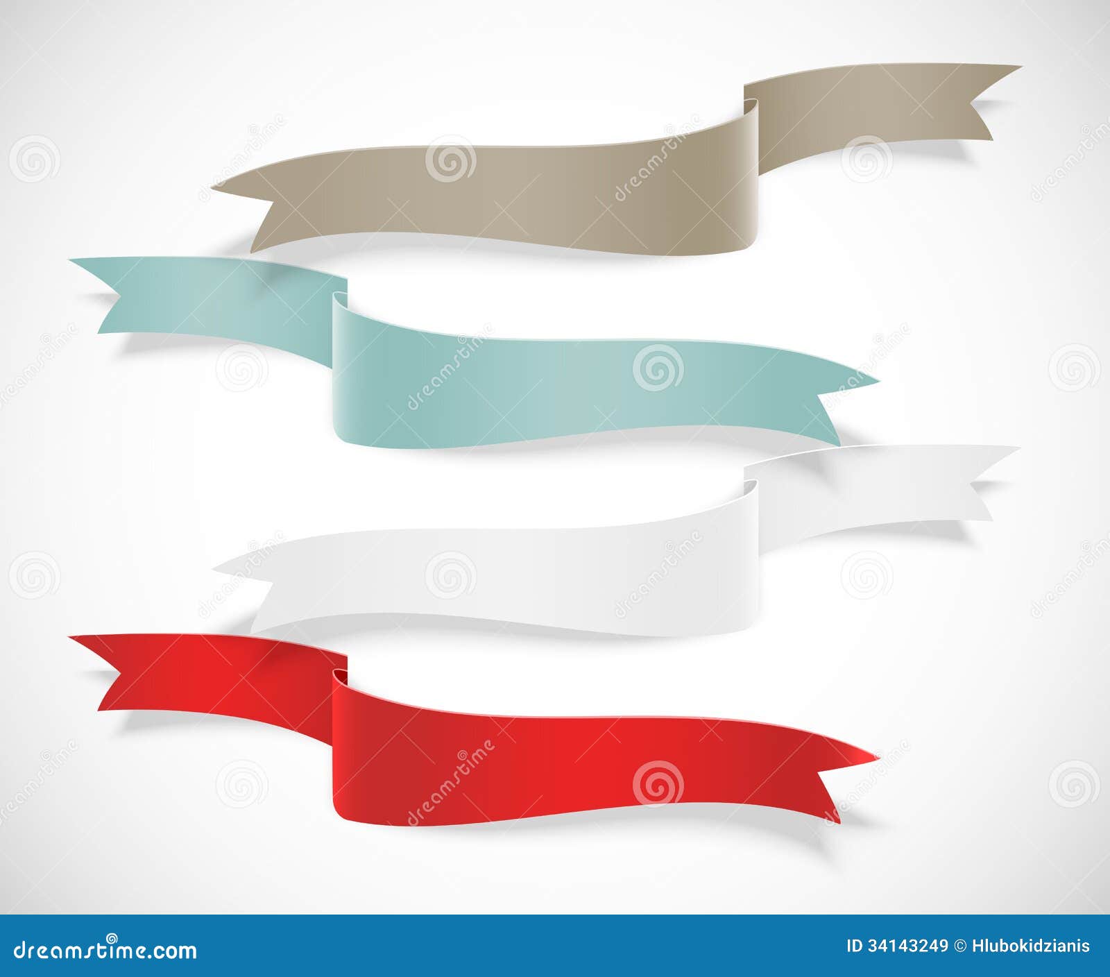 Set of ribbons stock vector. Illustration of paper, infographics - 34143249