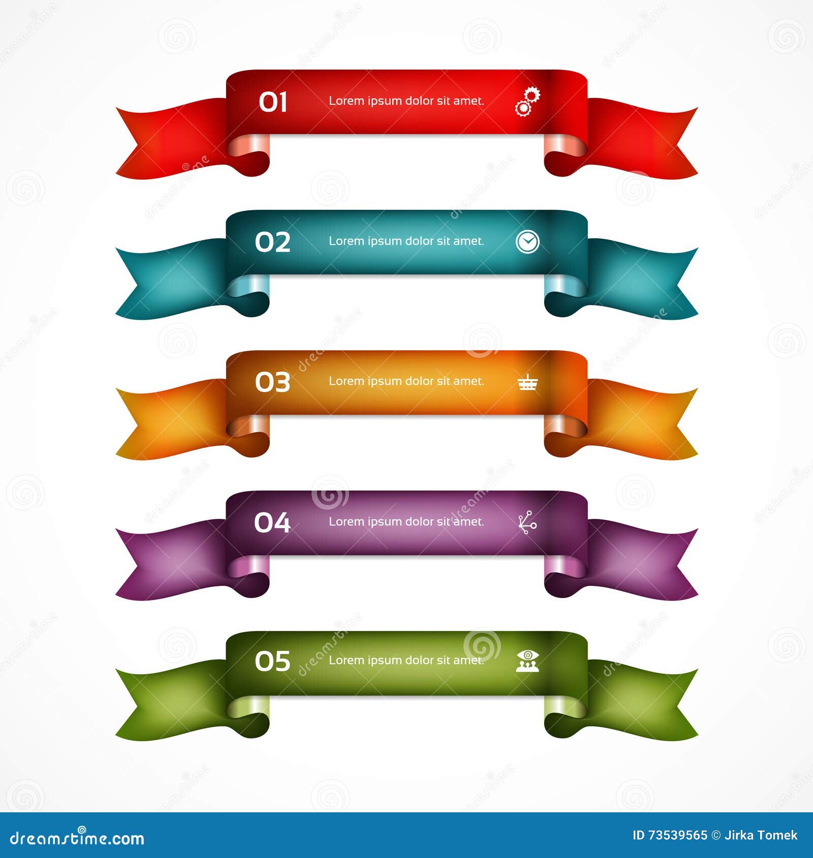 Set of Ribbons. Infographic Design. Numbered Banners Stock Vector ...