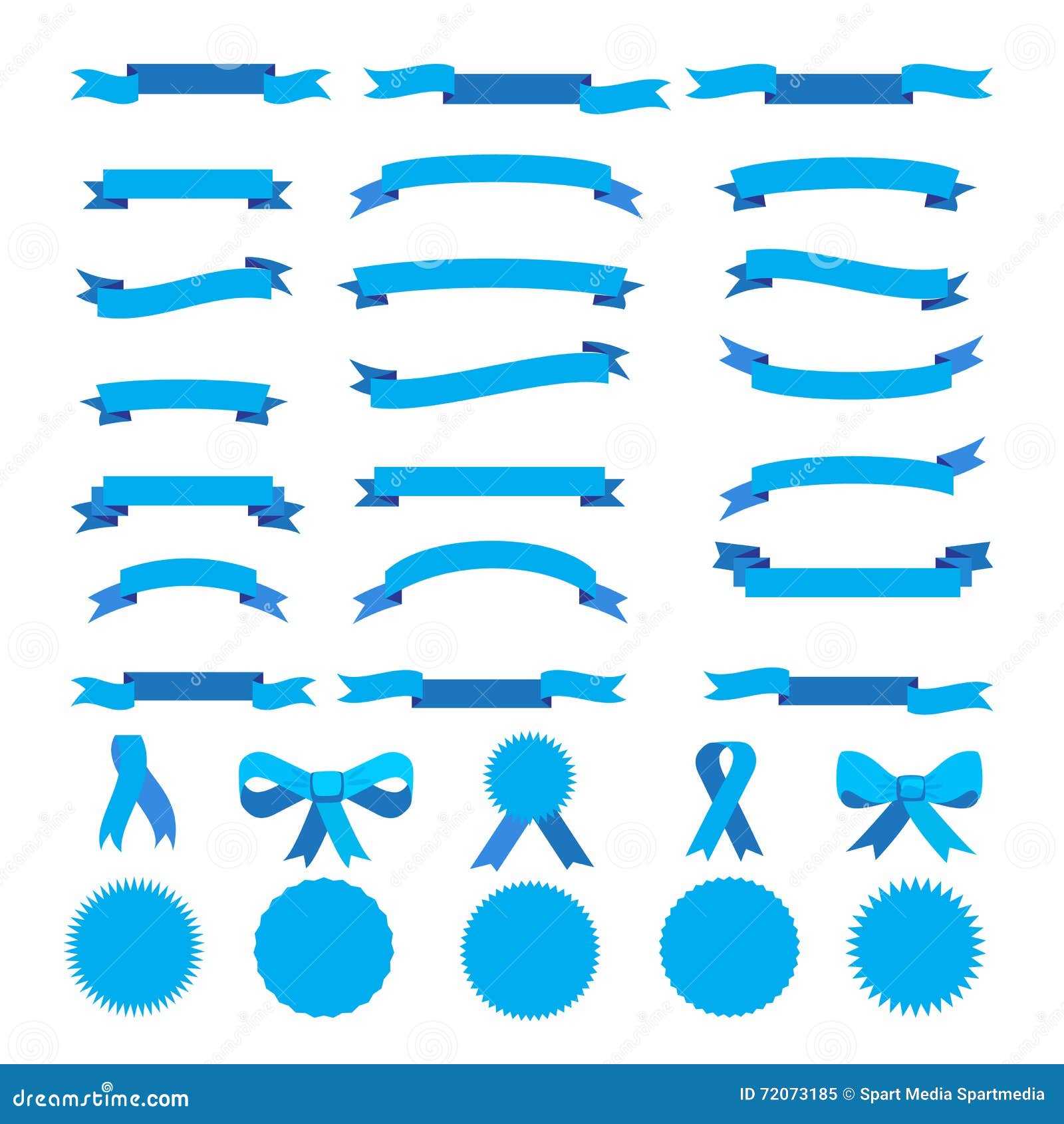 Set of Blue Ribbons Banners and Labels Soccer Stock Vector ...