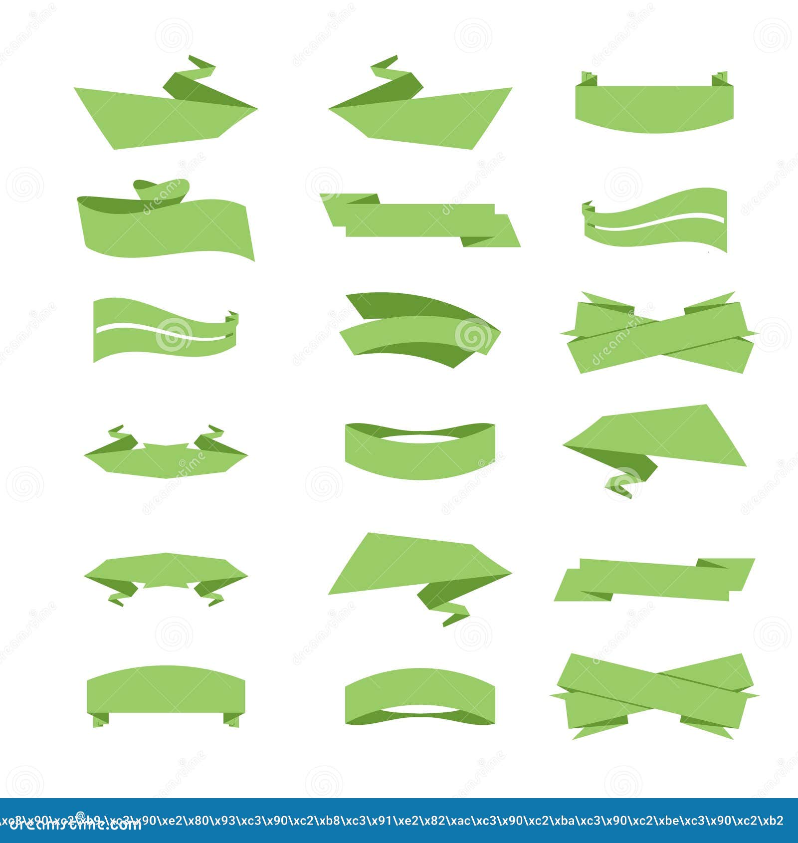 Set of Ribbons and Labels in Vector. Green Stock Vector - Illustration ...