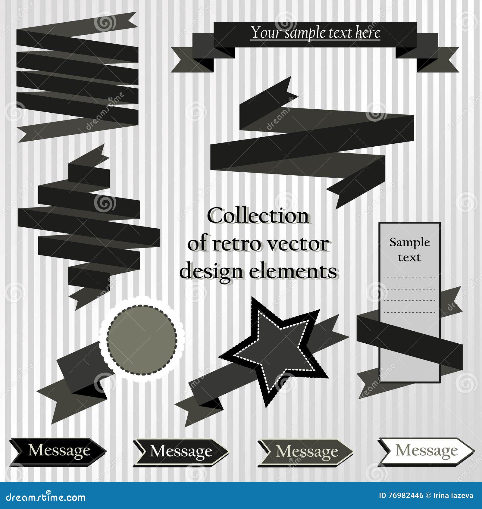 Set of Ribbons, Labels and Web Elements Stock Vector - Illustration of ...