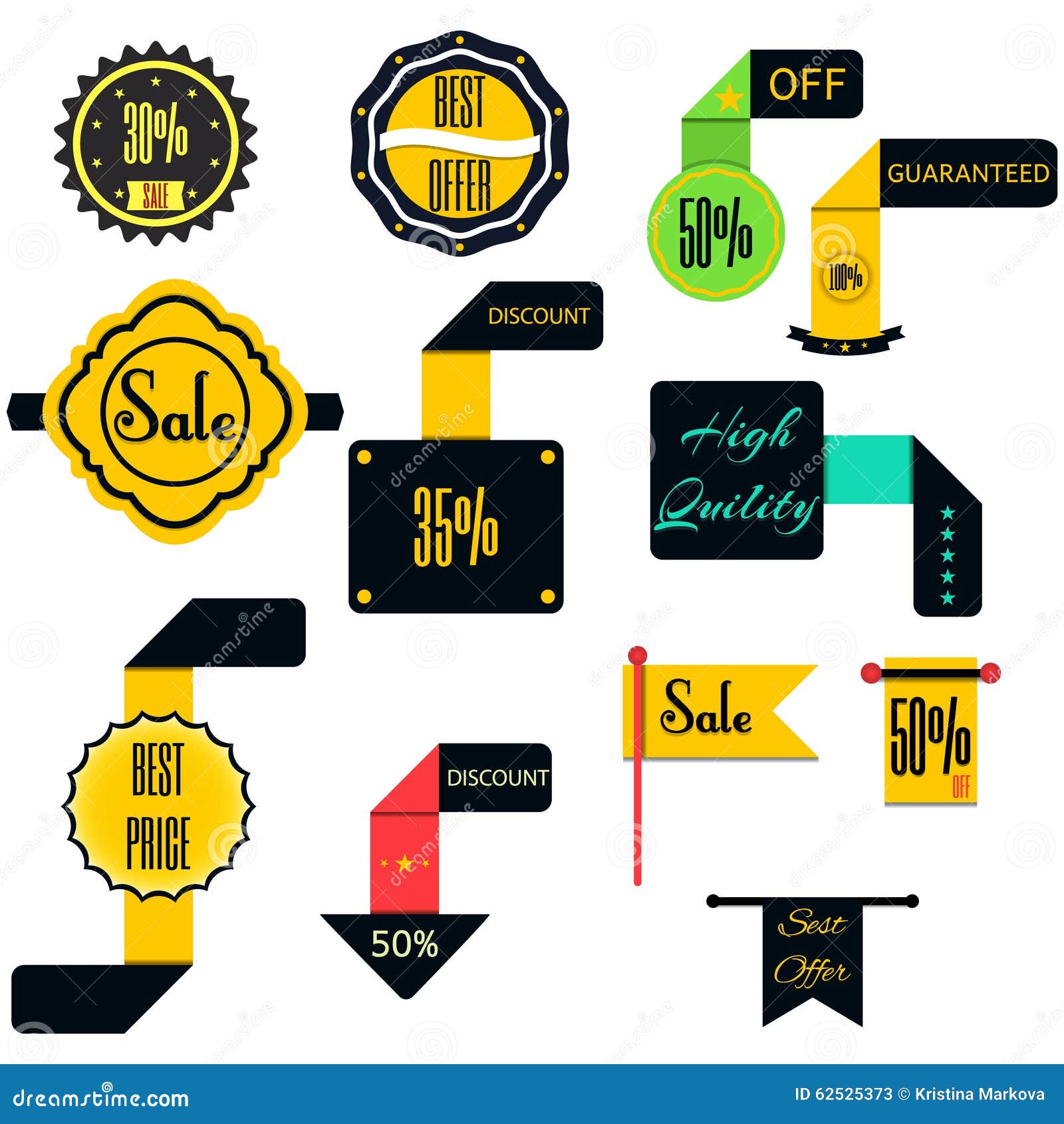 Set of Ribbons, Stickers, Labels.Vector. Stock Vector - Illustration of ...
