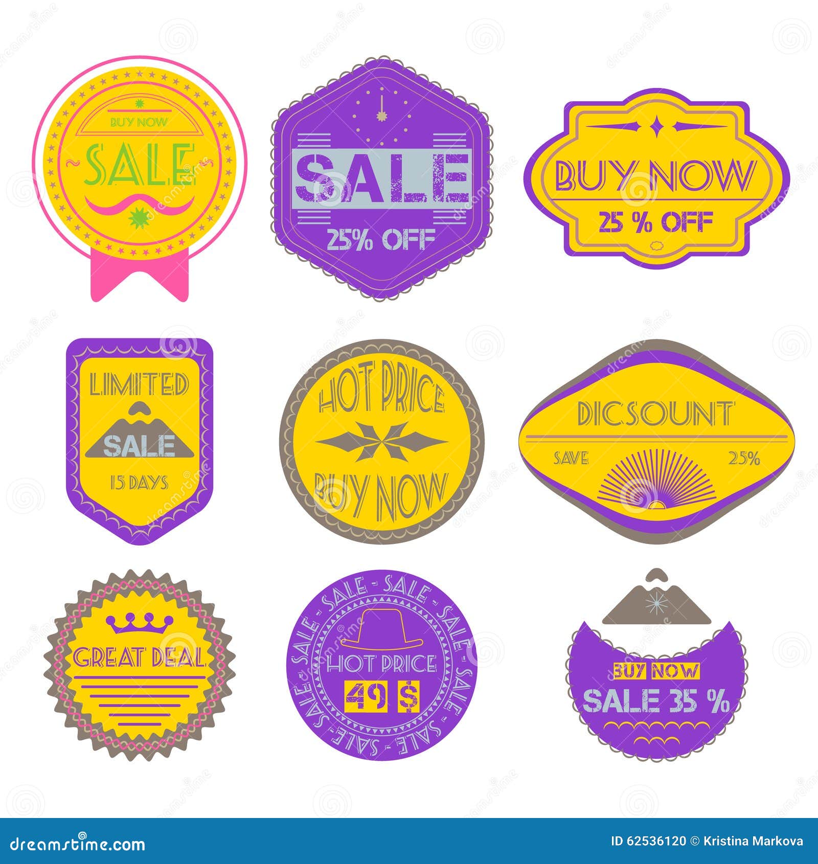 Set of Ribbons, Stickers, Labels. Vector.Set of Ribbons, Sticker Stock ...