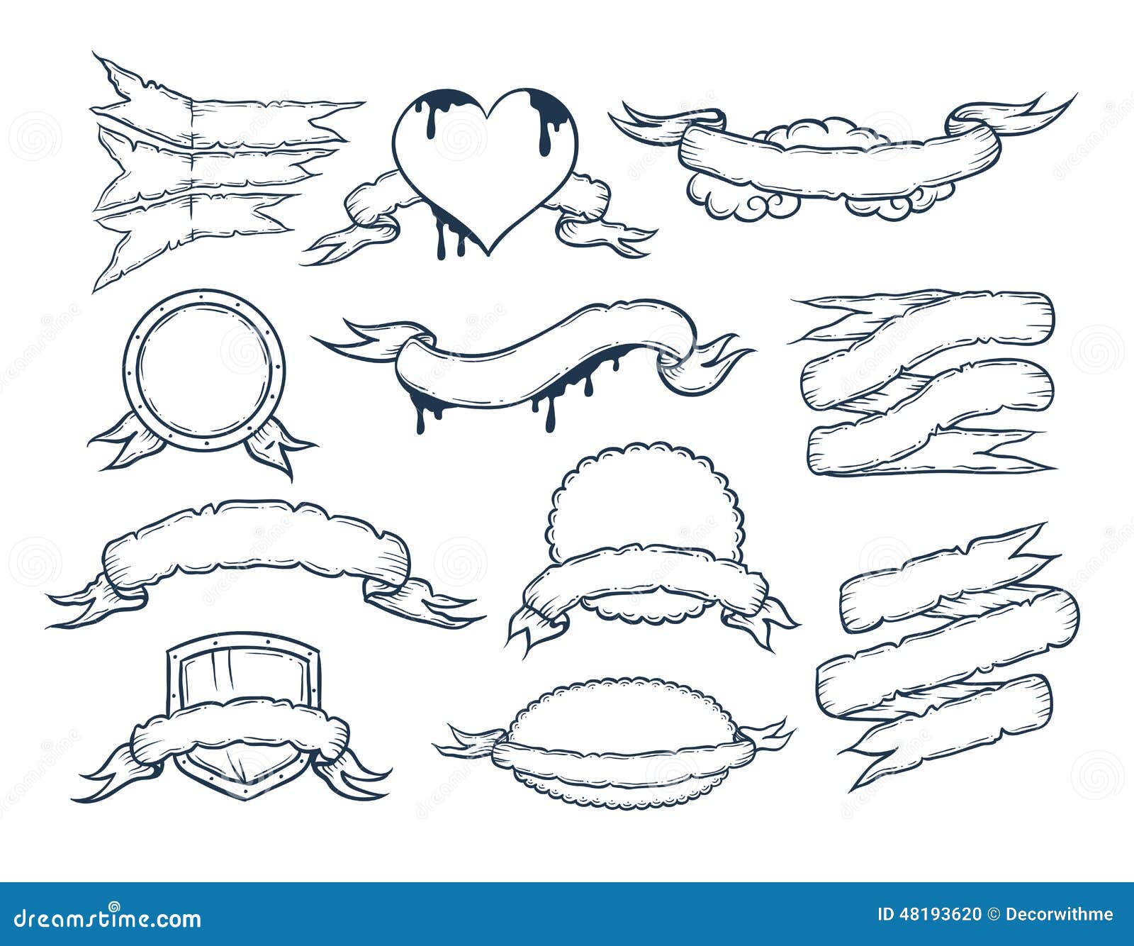 Set of Ribbons Templates for Your Text Stock Vector - Illustration of ...