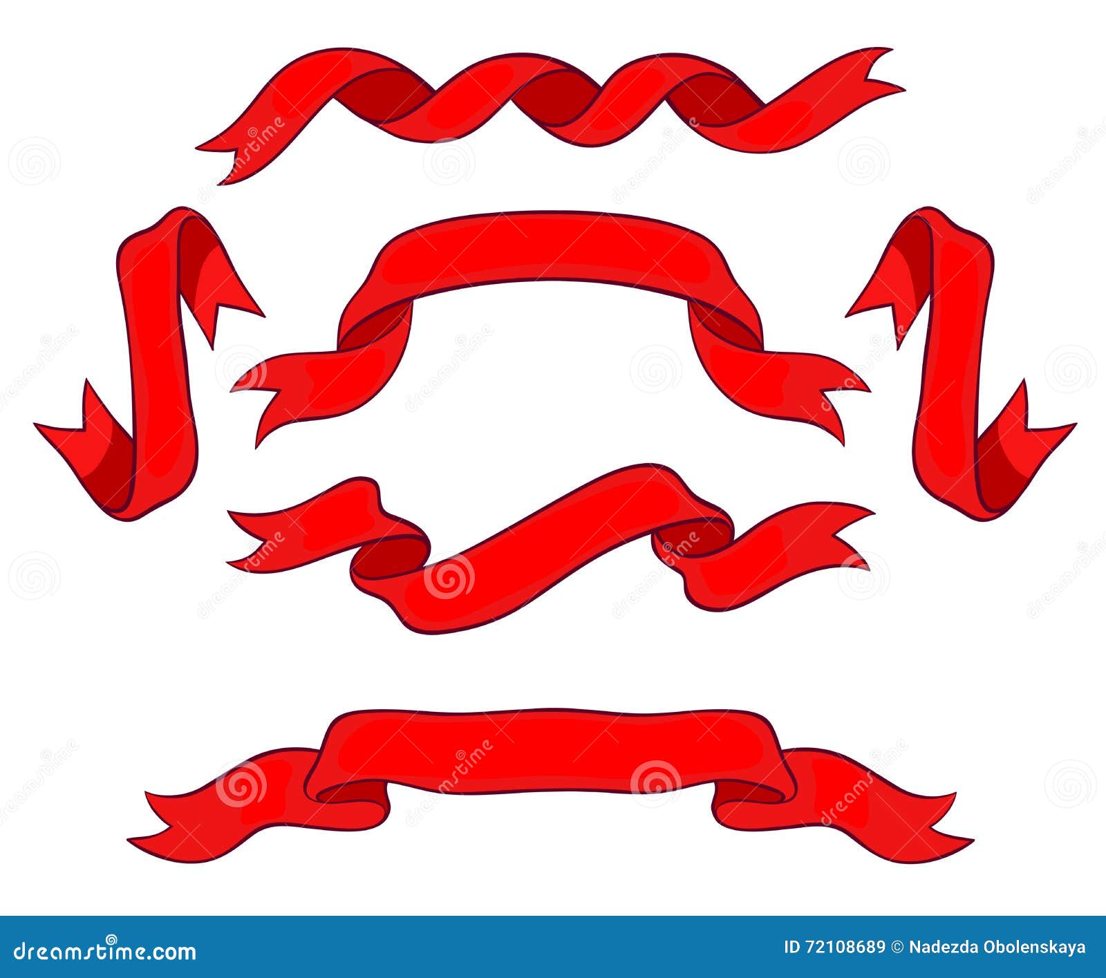 Set of ribbons stock vector. Illustration of celebration - 72108689