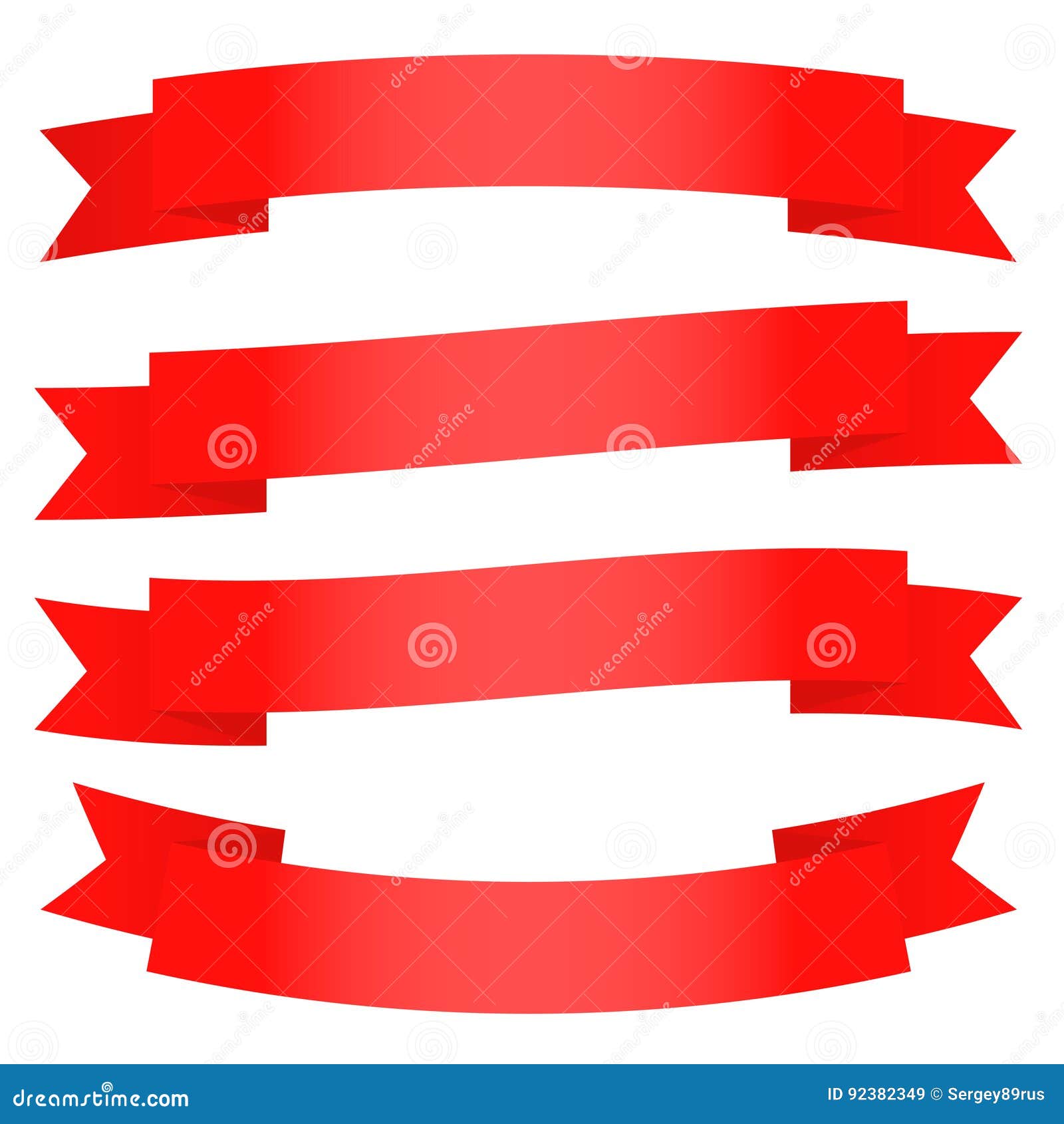 A set of ribbons. stock vector. Illustration of element - 92382349