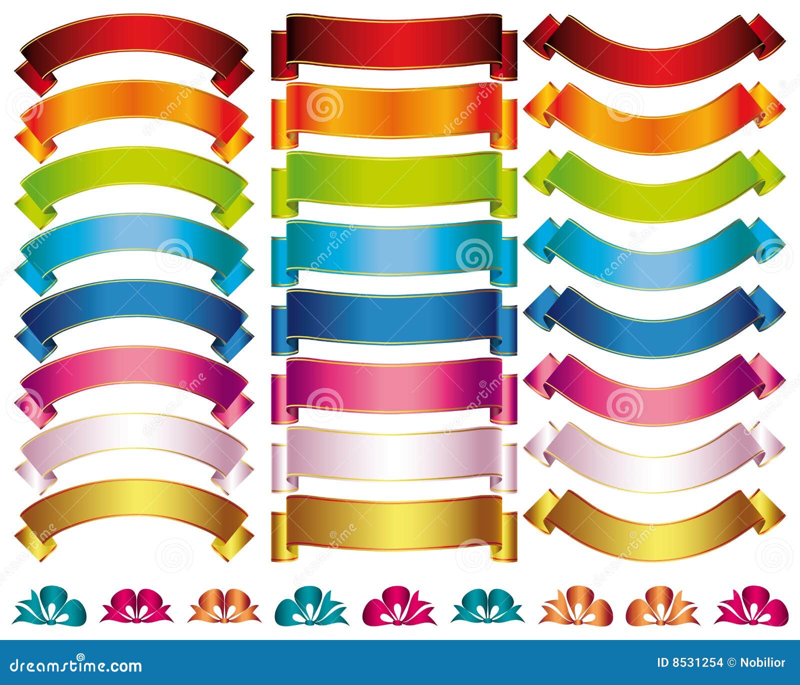 Set of ribonns stock vector. Illustration of silk, shiny - 8531254