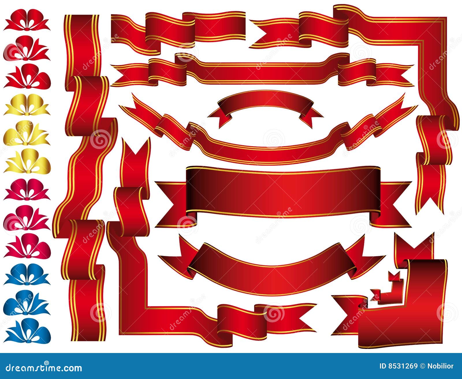 Set of ribonns stock vector. Illustration of curved, painting - 8531269