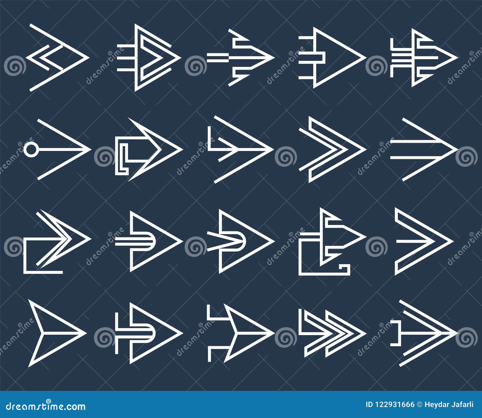 Set of Right Arrow, Arrow Icons Stock Vector - Illustration of ...