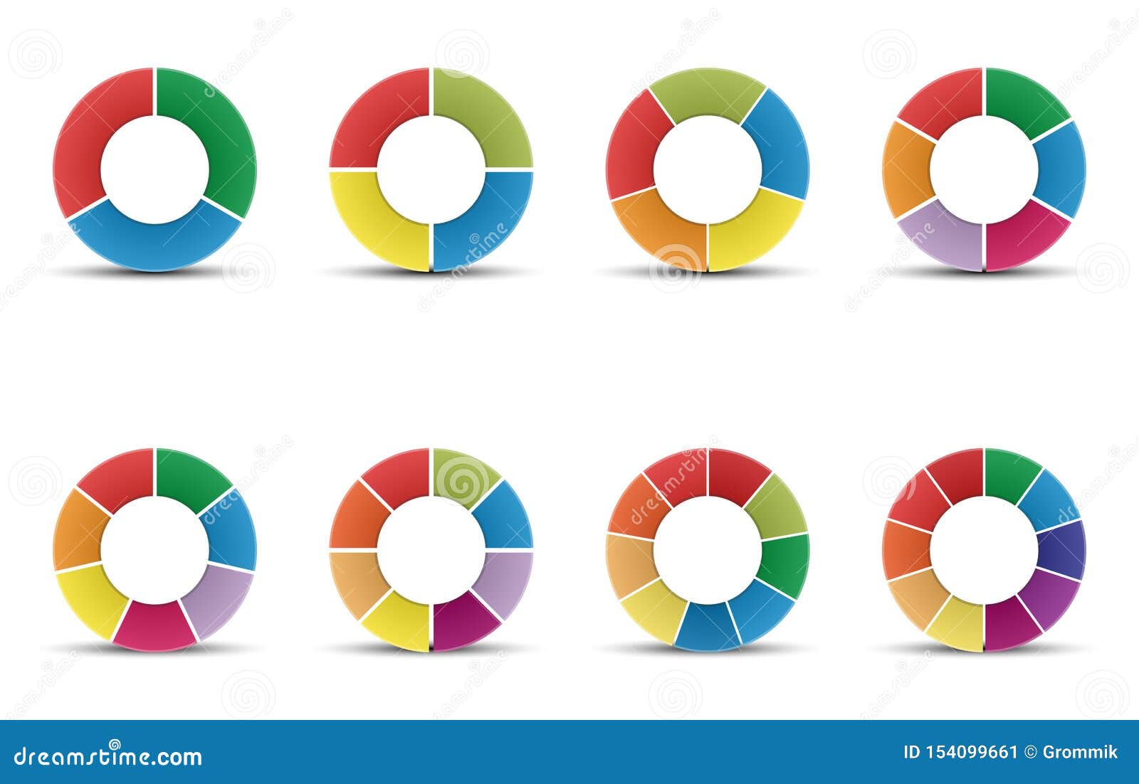 Set of Ring Diagrams with 3, 4, 5, 6, 7, 8, 9 and 10 Segments of ...