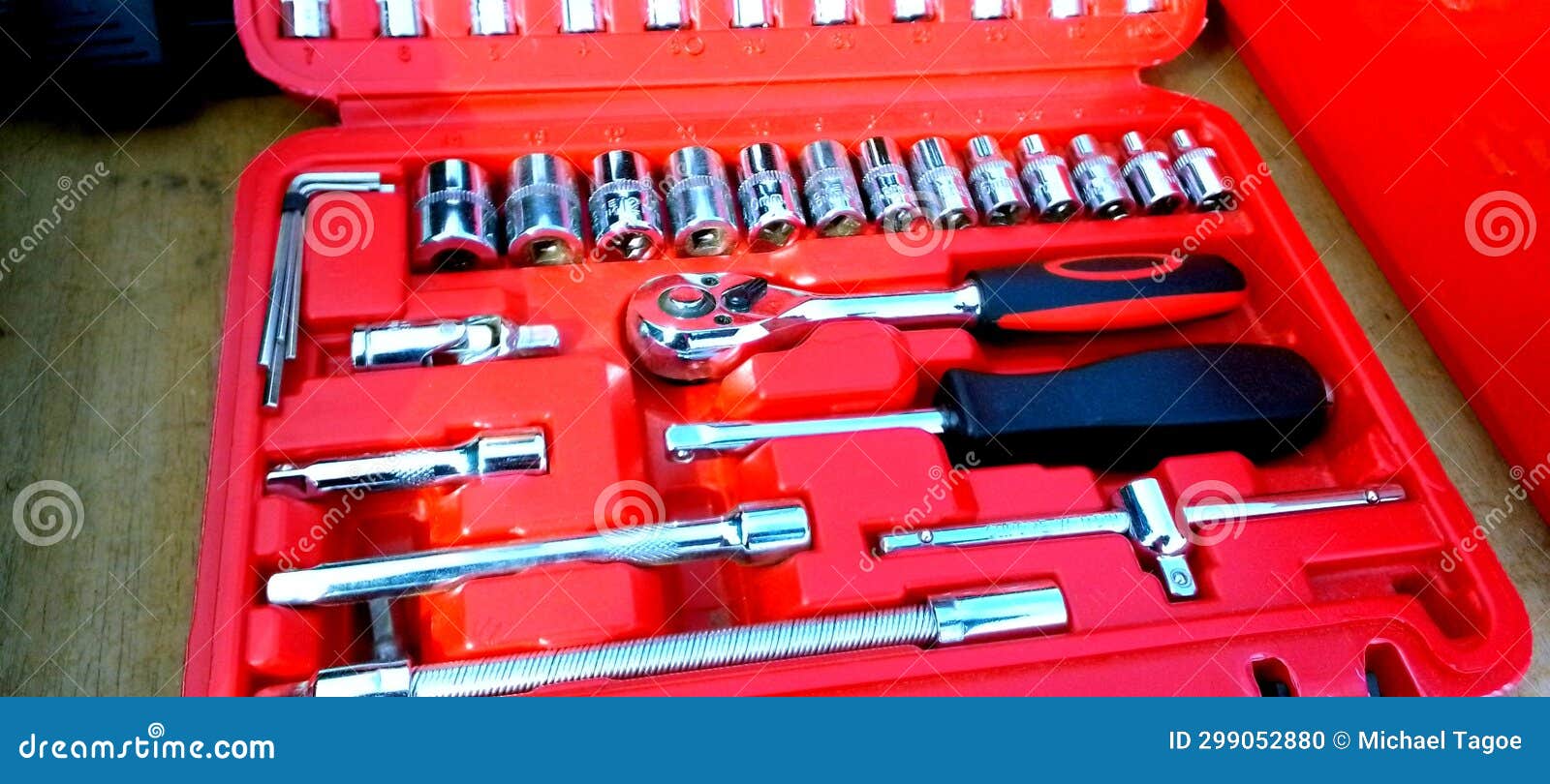 Set of Ring Spanner in a Tools Box Stock Photo - Image of construction ...