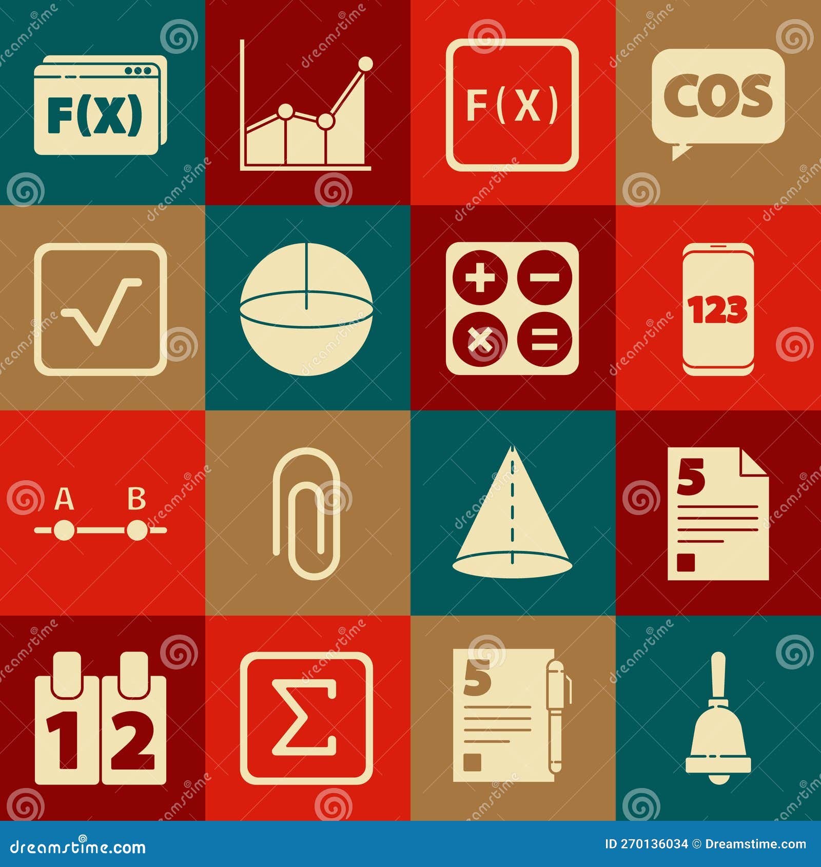 Set Ringing Bell, Test or Exam Sheet, Mobile Calculator Interface ...