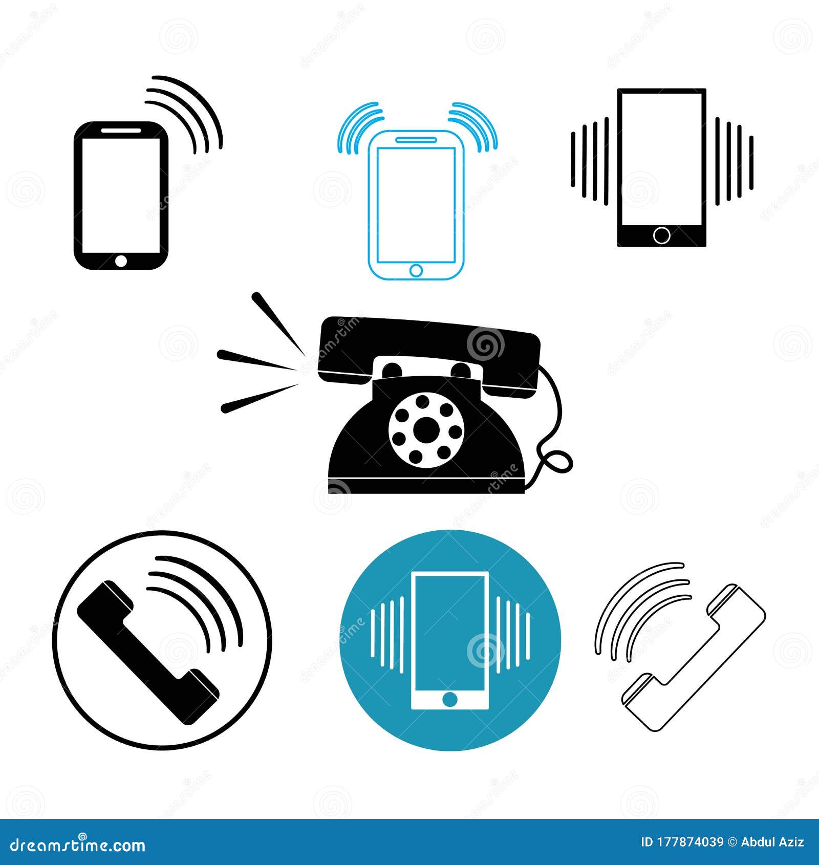 Set of Ringing Phone Illustration Vector Stock Vector - Illustration of ...
