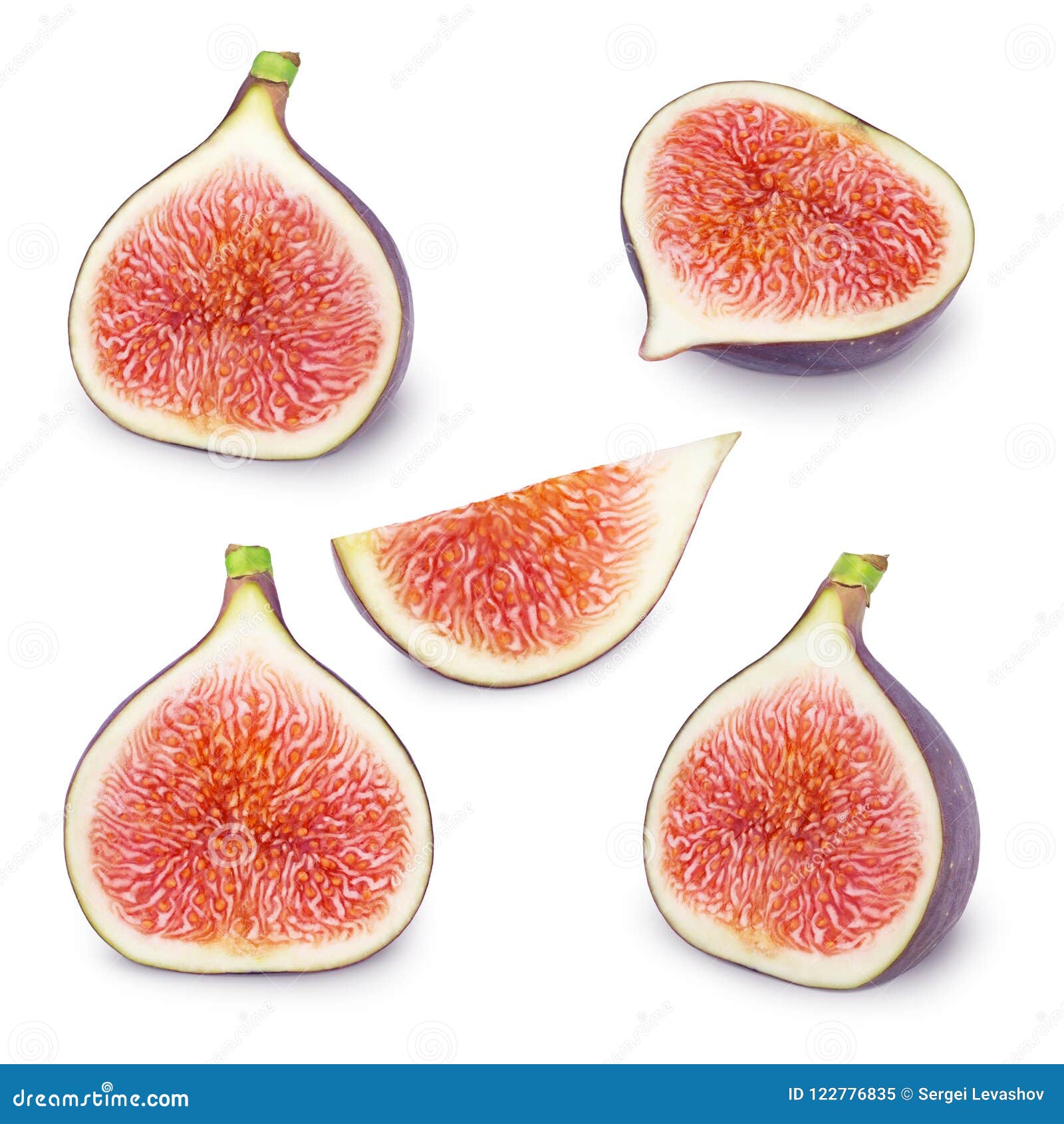 Set of Ripe Figs Isolated on a White. Stock Image - Image of food, clip ...