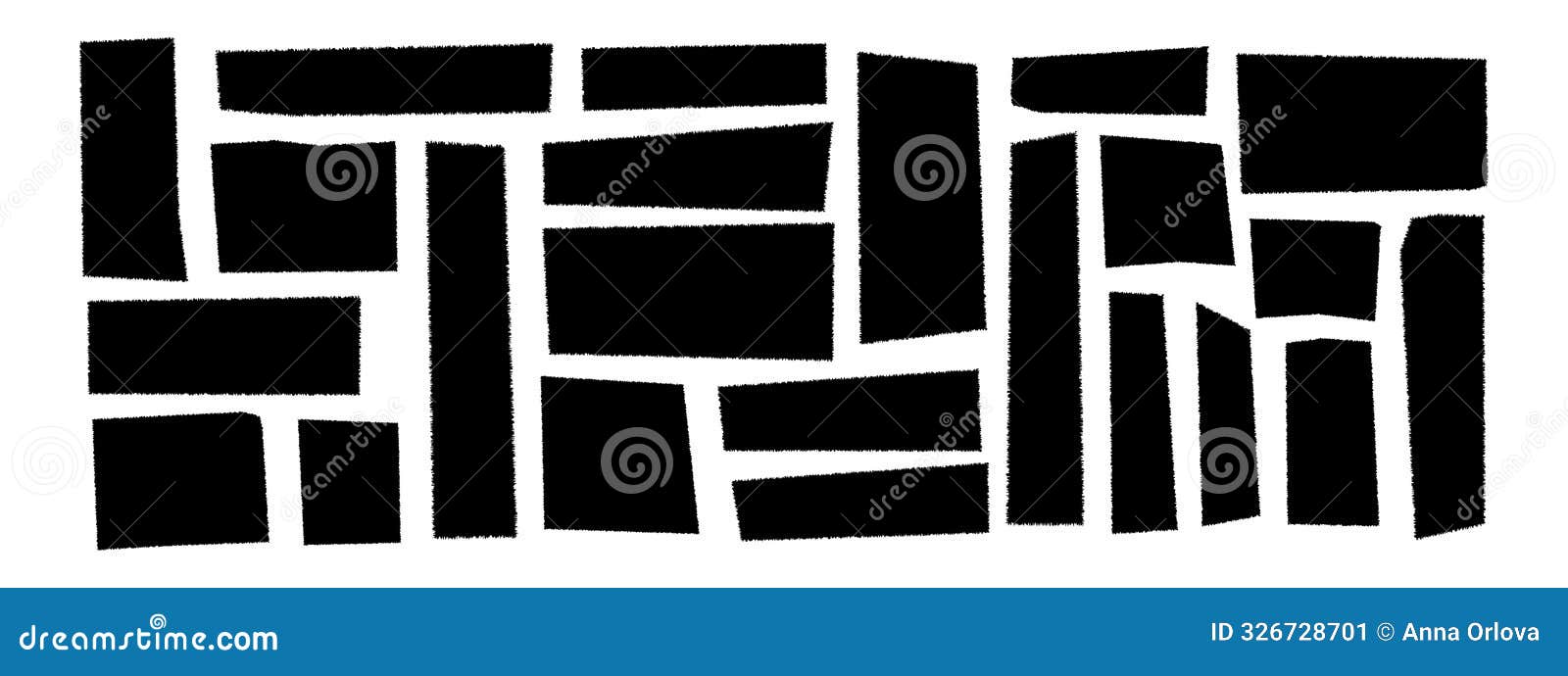 Set of Ripped Rectangular Shapes. Torn Paper Items for Collage, Design ...