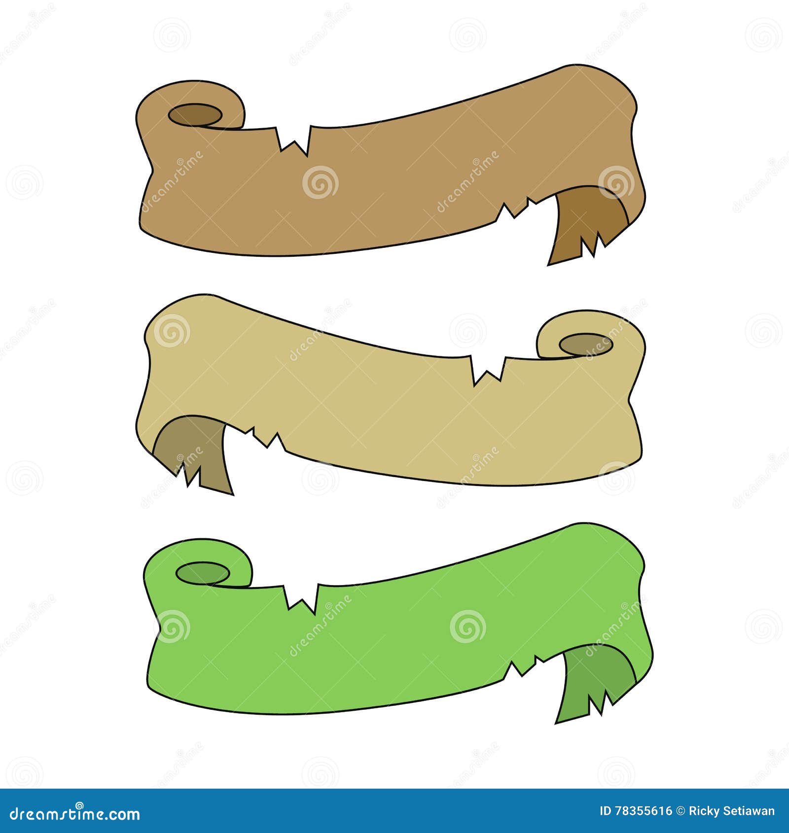 Set of Ripped Ribbons stock illustration. Illustration of ribbons ...