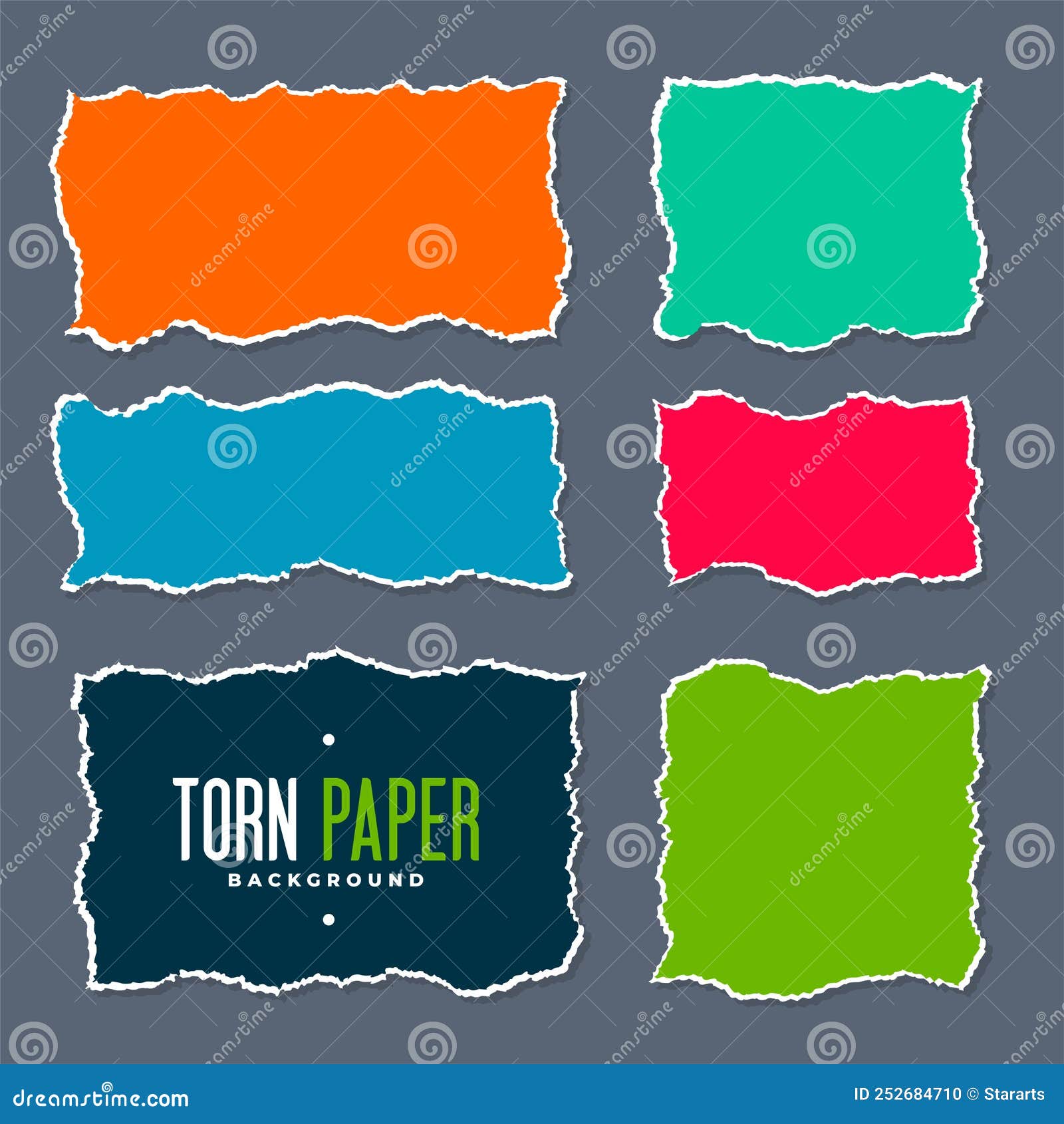 Set of Ripped Torn Colorful Paper Sheets Vector Illustration Stock ...