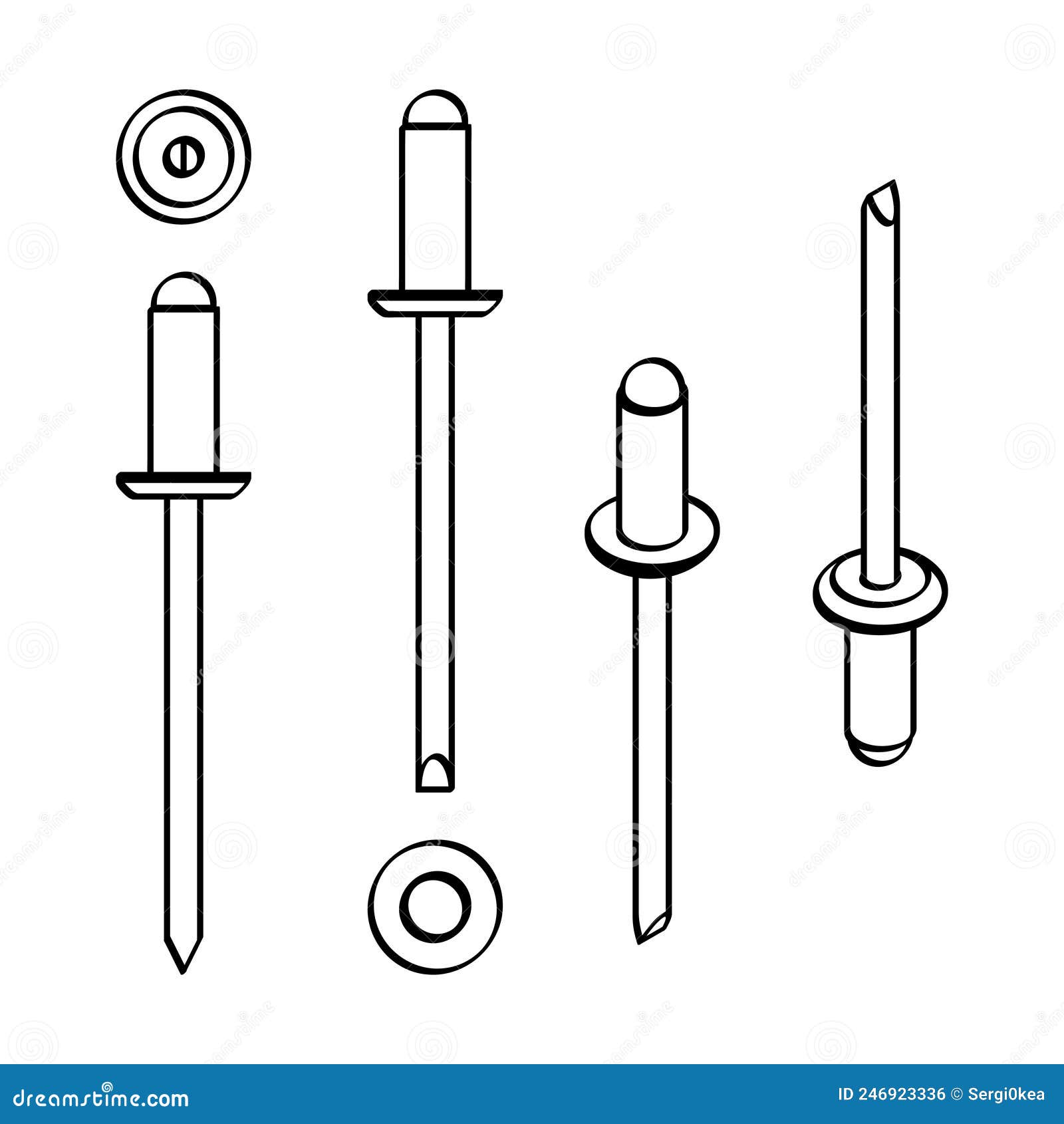 Fasteners Line Icons. Vector Illustration Include Icon - Clamp, Plastic ...