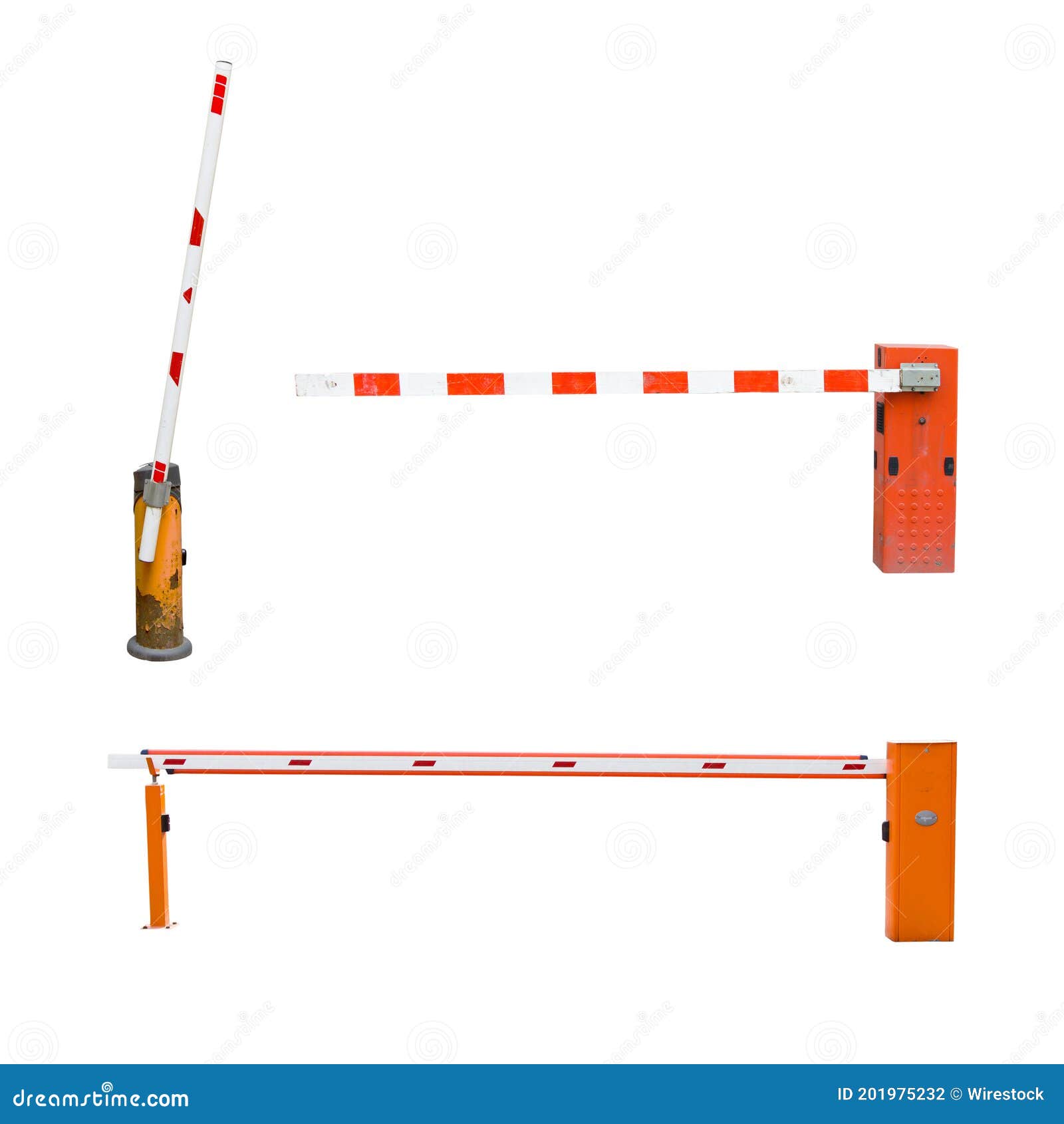 Set of Road Barriers Isolated on a White Background Stock Photo - Image ...