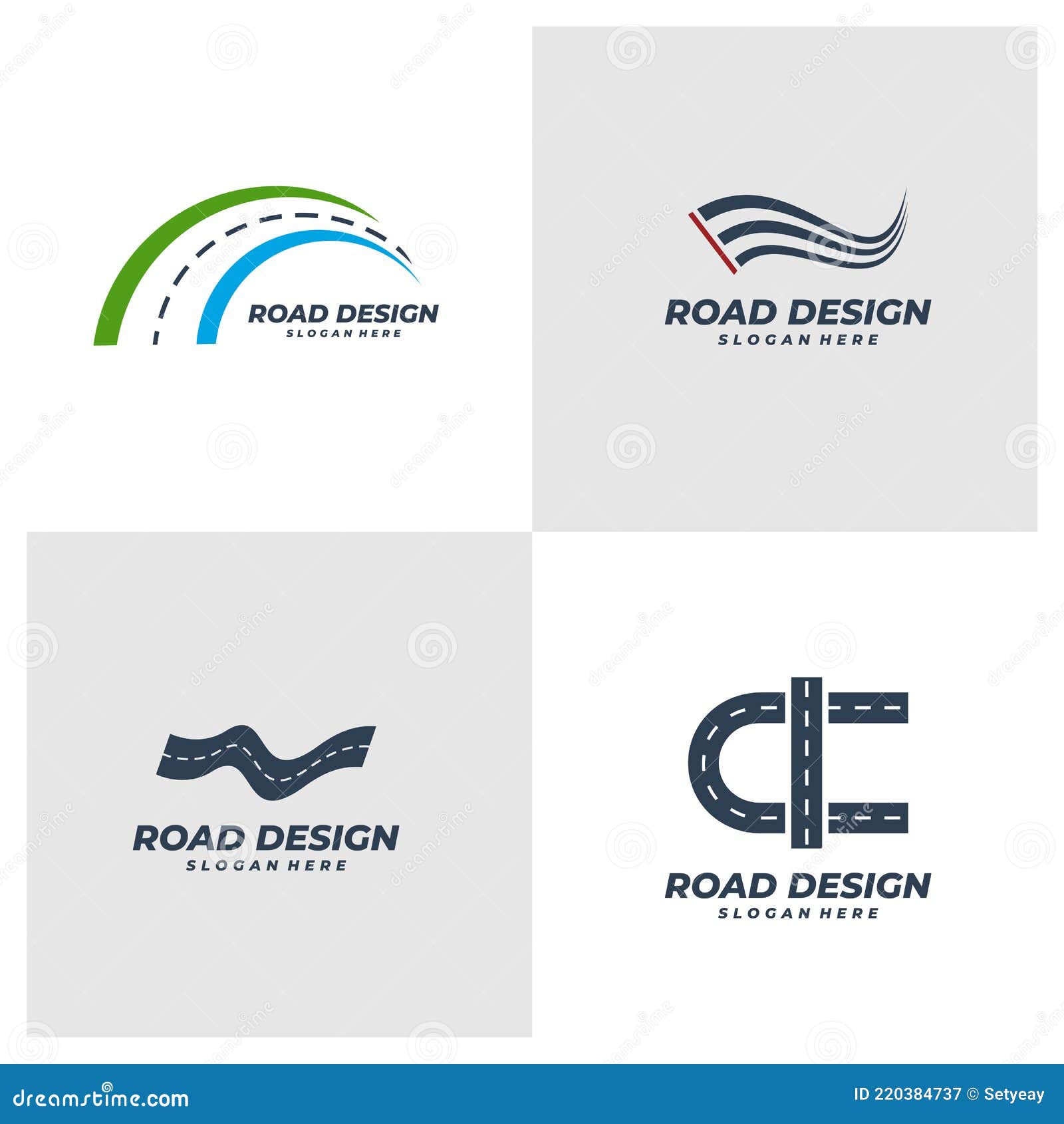 Set of Road Logo Vector Template, Creative Road Logo Design Concepts ...