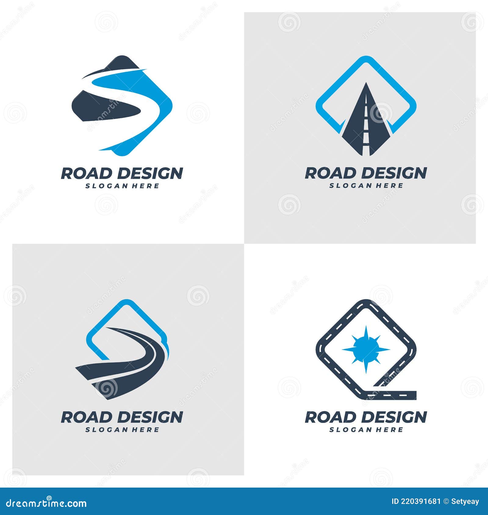 Set of Road Logo Vector Template, Creative Road Logo Design Concepts ...