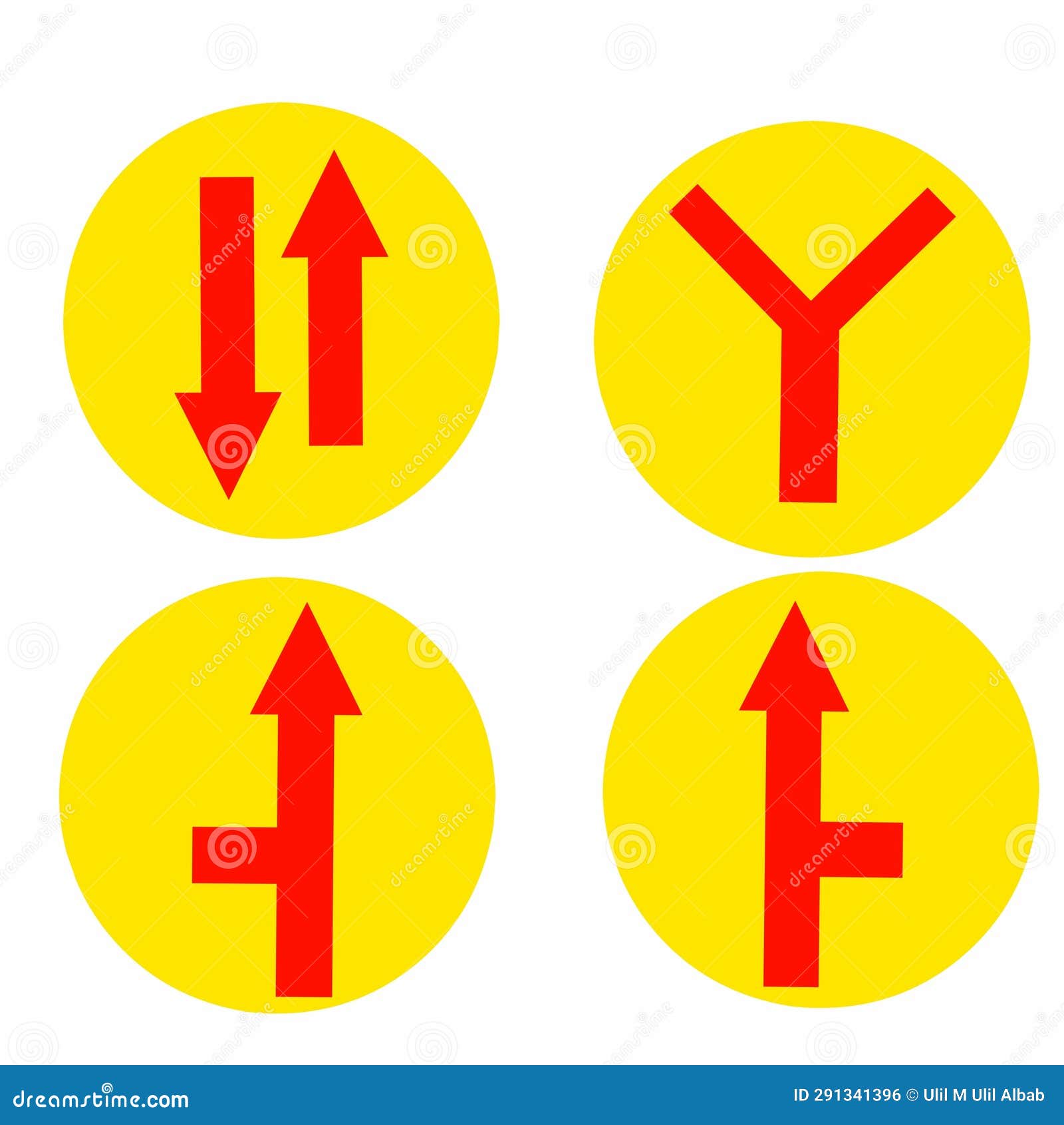 Set of Road Navigation Arrow Icons. Stock Illustration - Illustration ...