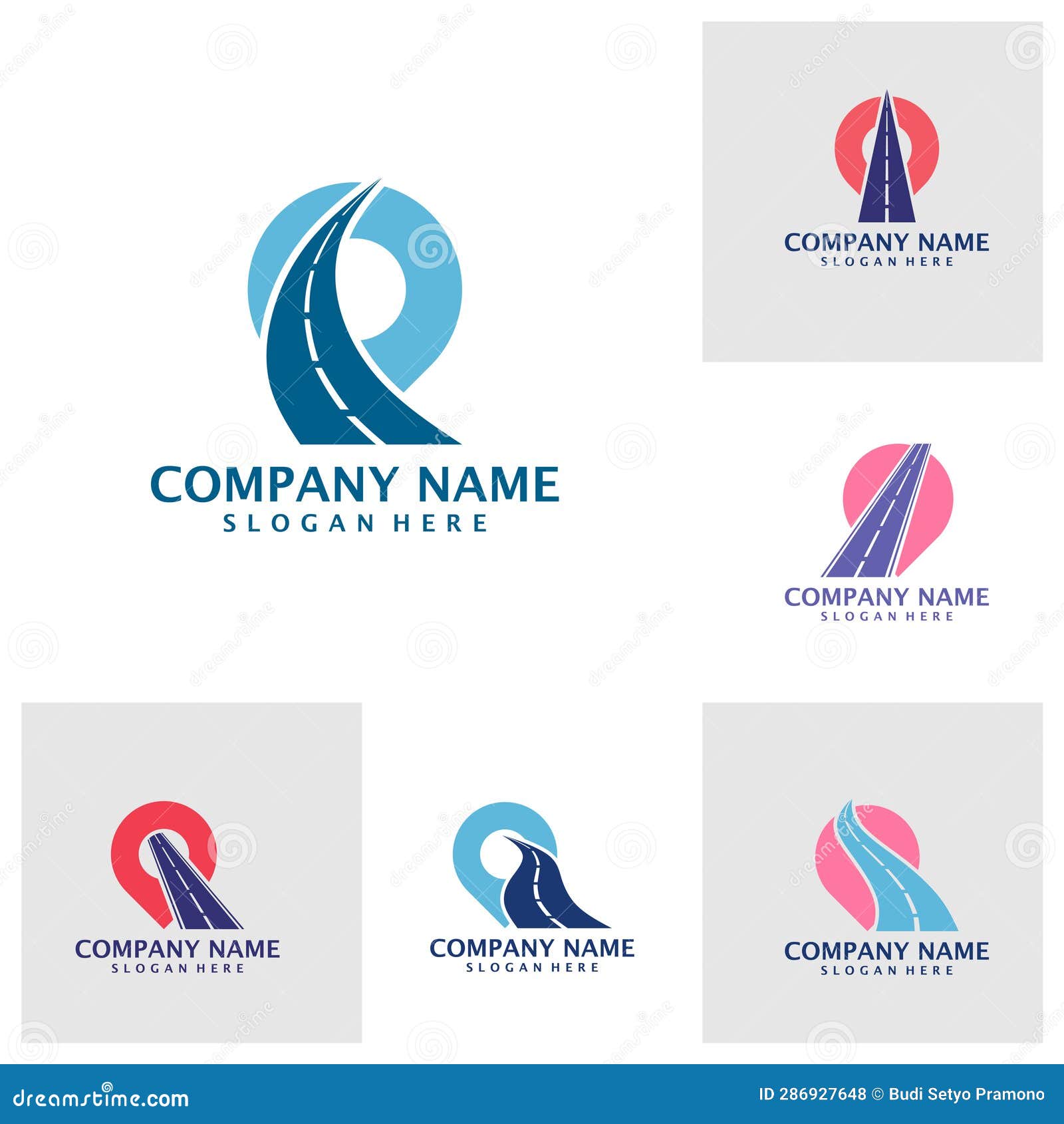 Set of Road Point Logo Design Vector. Point Road Logo Design Template ...