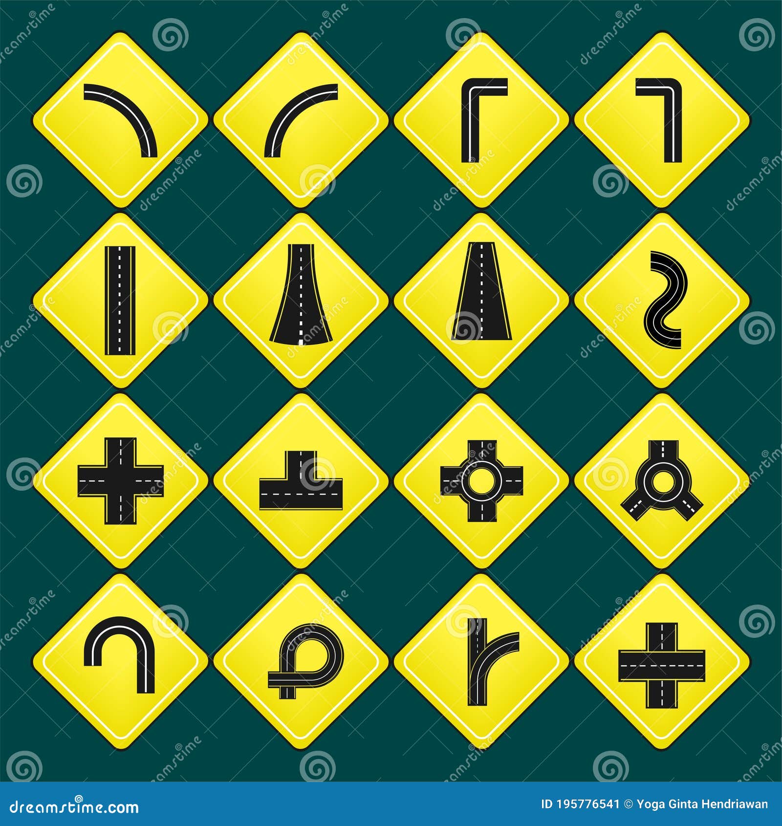 Set of Road Sign and Symbol Illustration Vector Stock Vector ...